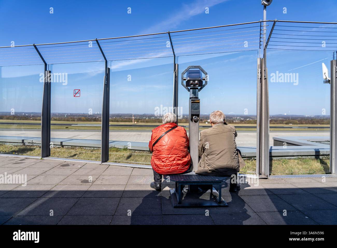 Dortmund Airport, DTM, visitor terrace in the terminal building, view ...