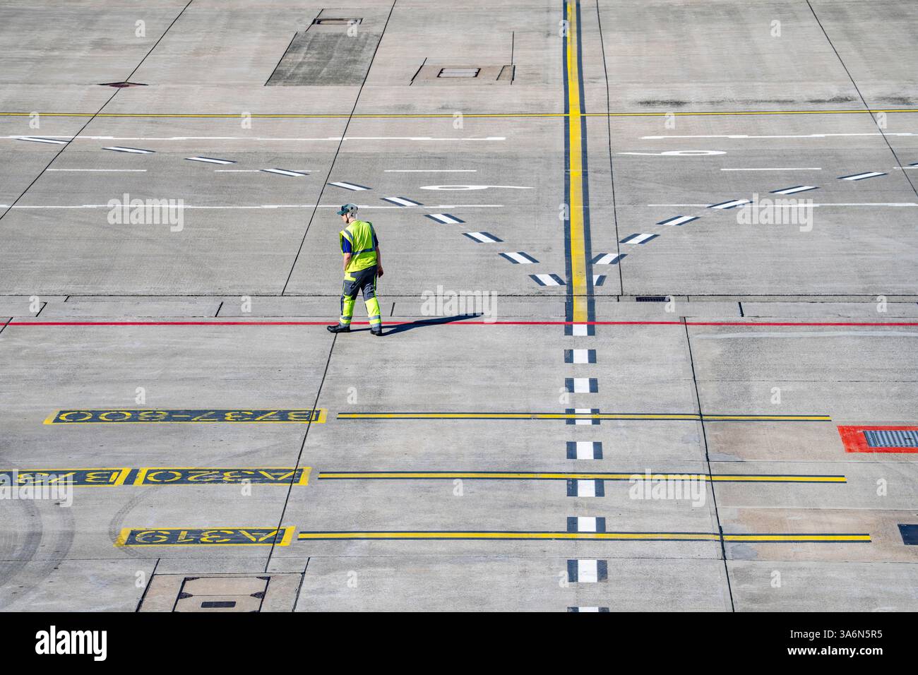 Dortmund Airport, DTM, apron, in front of the terminal, markings, North ...