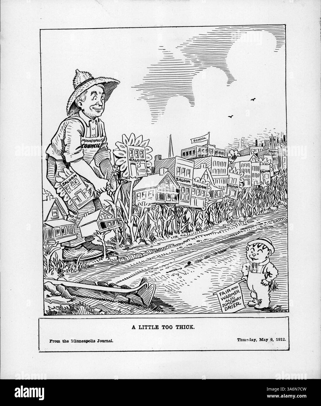 This political cartoon depicts the Minneapolis Council pulling a saloon ...