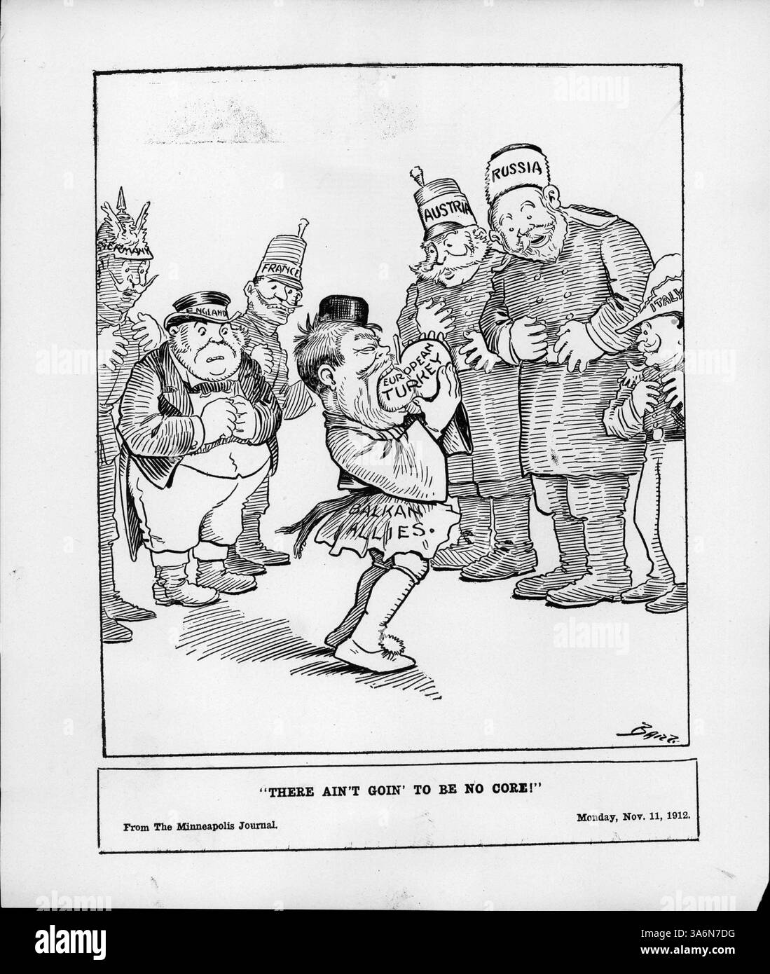 This political cartoon depicts European powers observing the Balkan ...