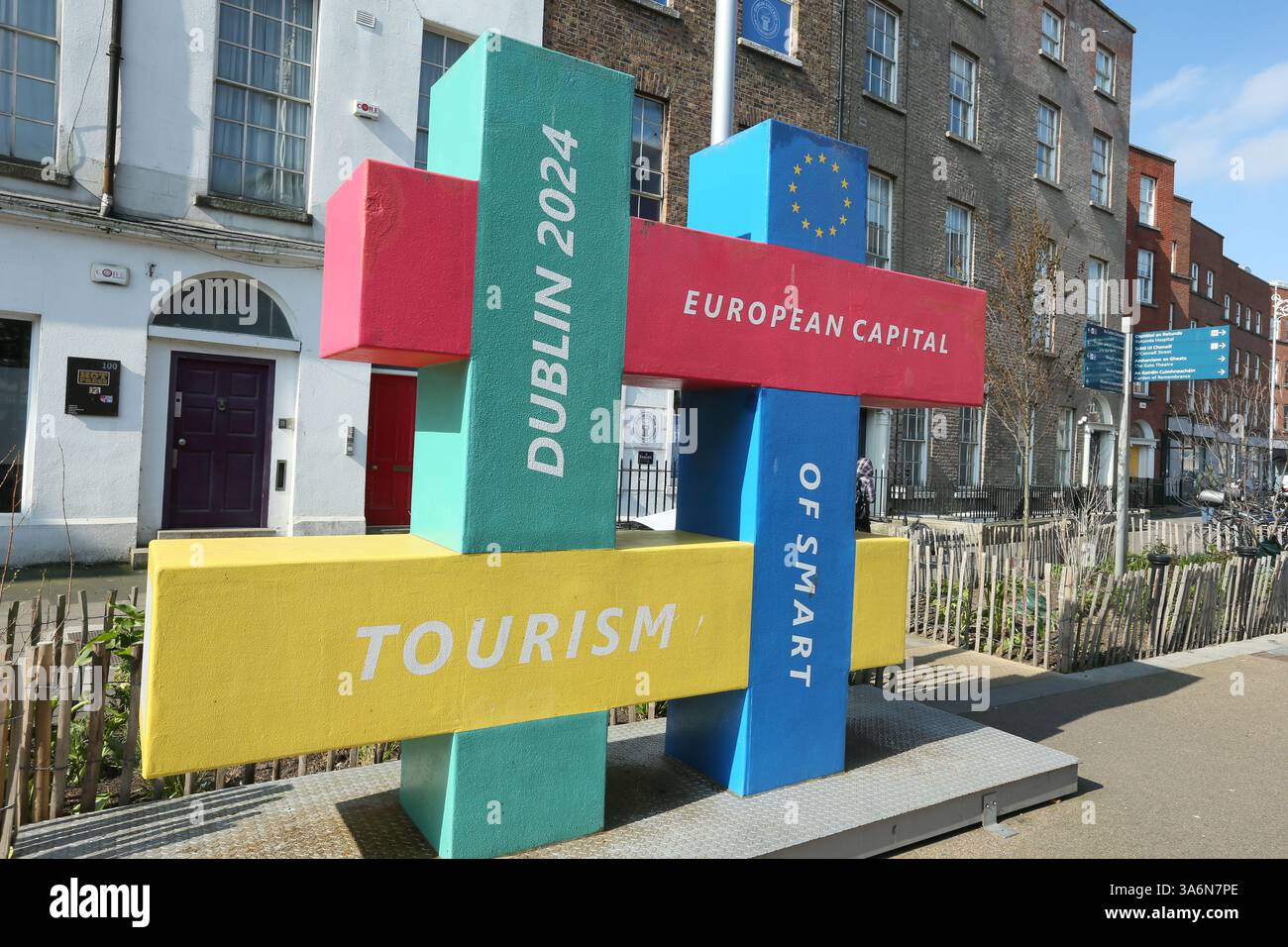 Dublin, Ireland - 18th March 2025 - A street art installation depicting ...