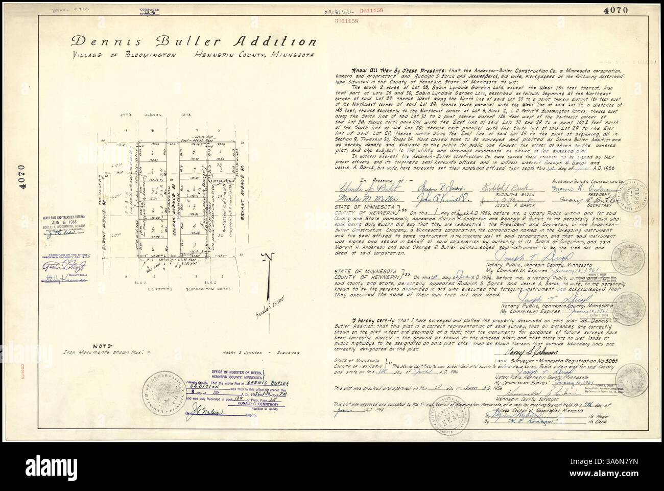 The Dennis Butler Addition refers to a specific area in Hennepin County ...