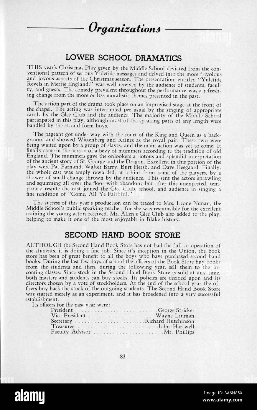 Yearbook from blake school documents the schools athletic teams hi-res stock photography and ...