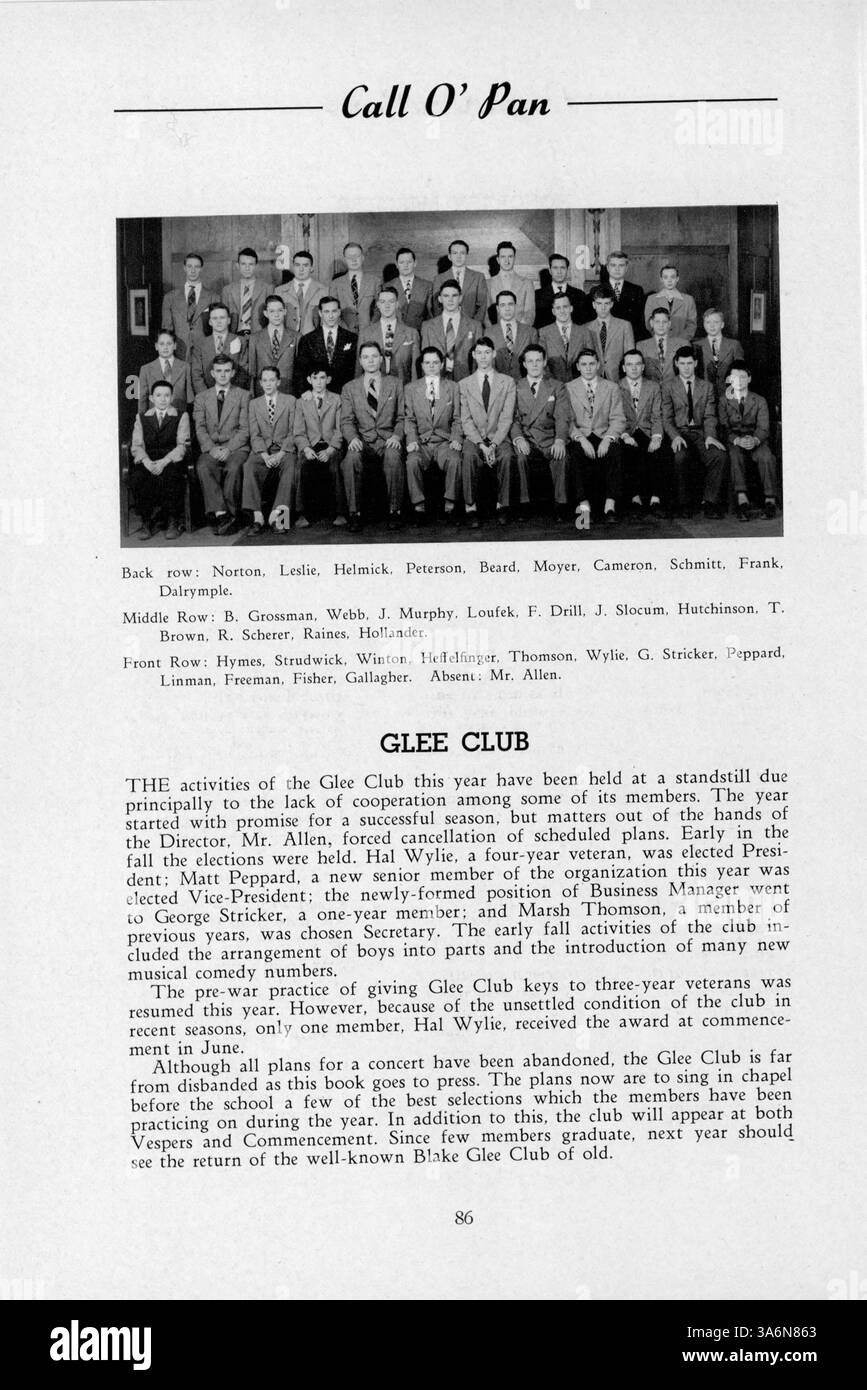 Blake School's 1947 'Call-O'-Pan' yearbook features the 1946-1947 school year’s highlights ...