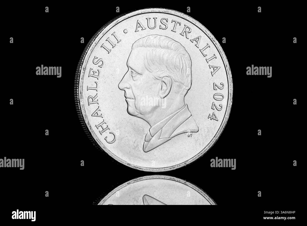 2024 Australia 20 Cents coin obverse featuring a portrait of King ...