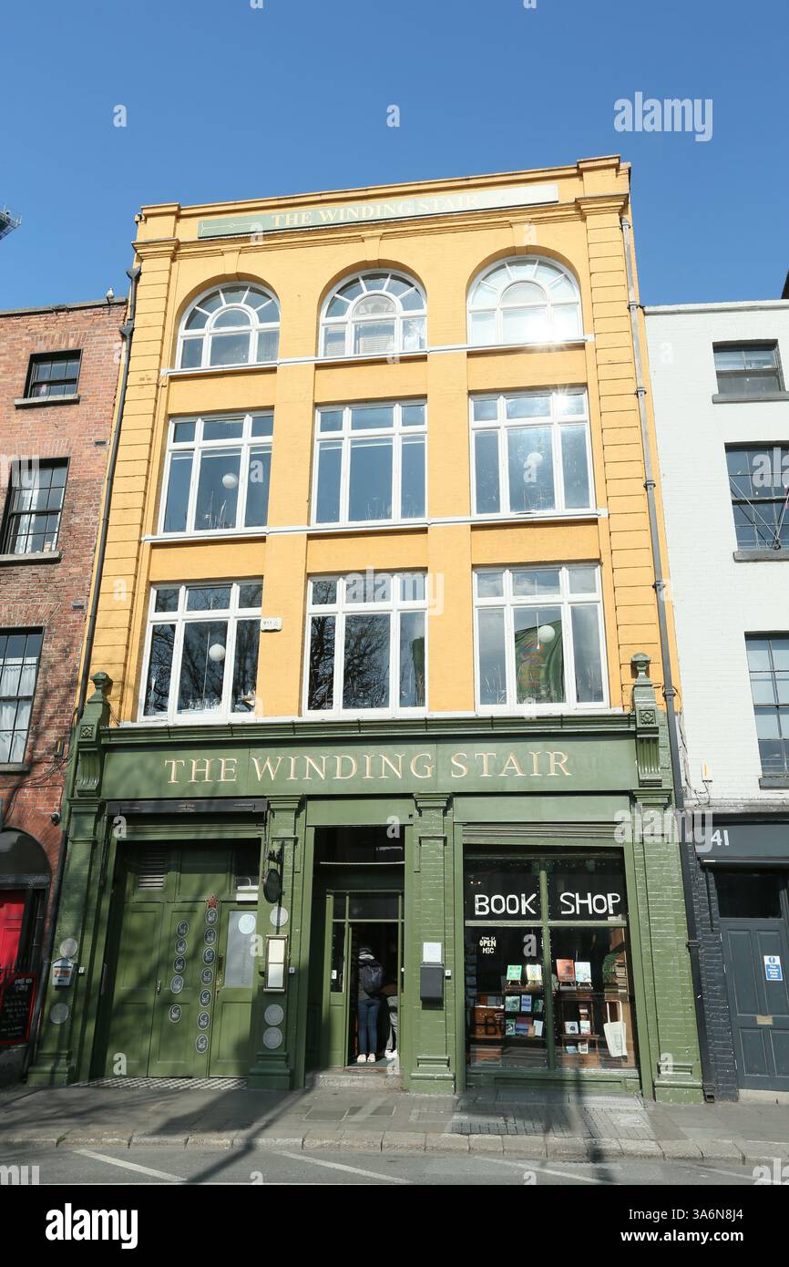 Dublin, Ireland - 18th March 2025 - The Winding Stair book shop and ...