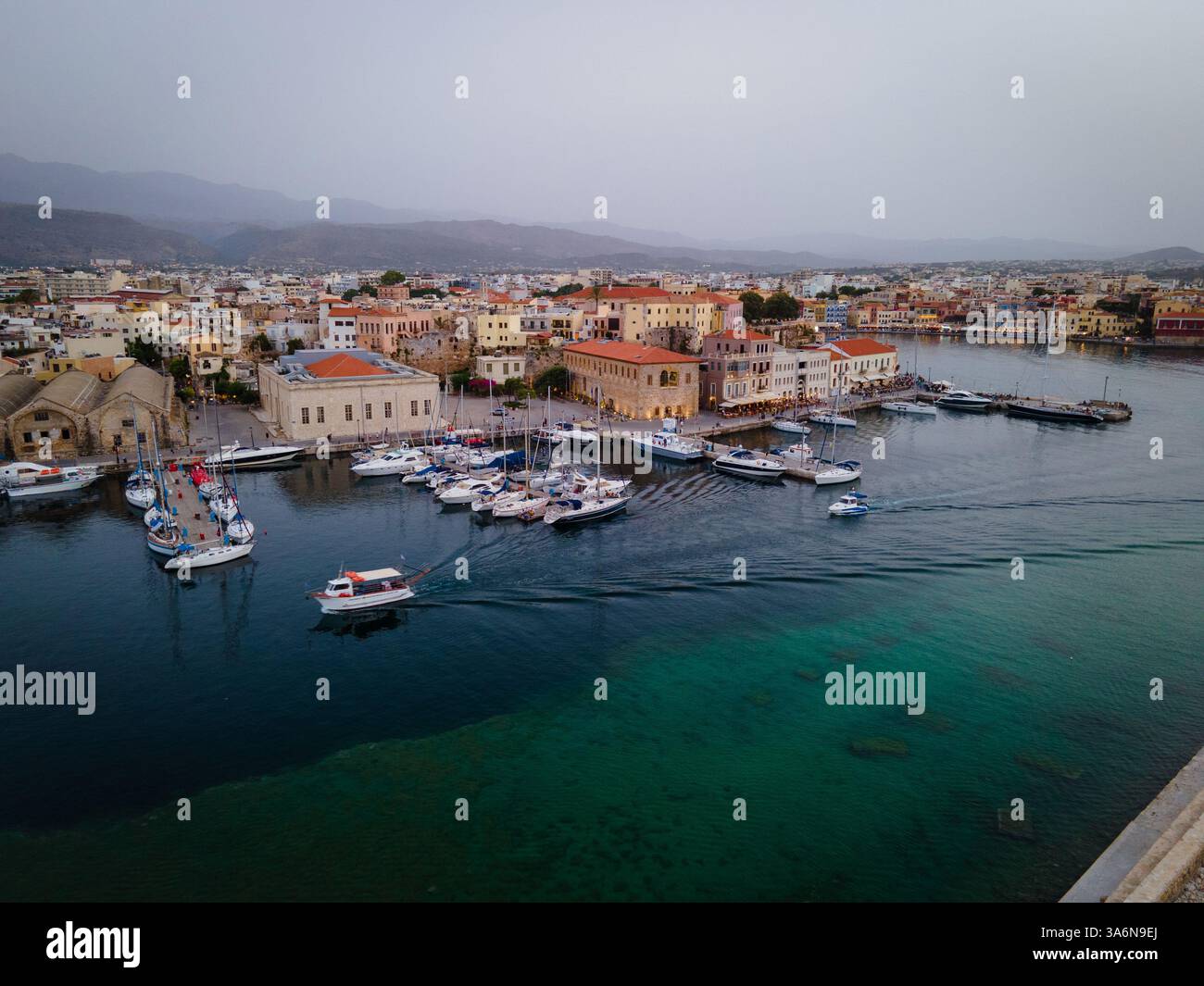 Old harbour dusk rethymno hi-res stock photography and images - Alamy