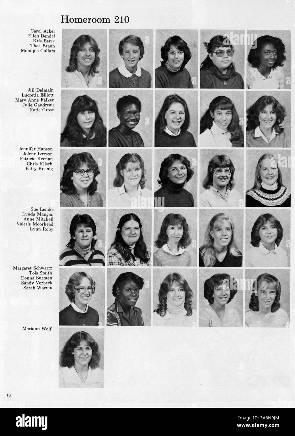 Yearbook from 1982 provides an overview of student life hi-res stock ...