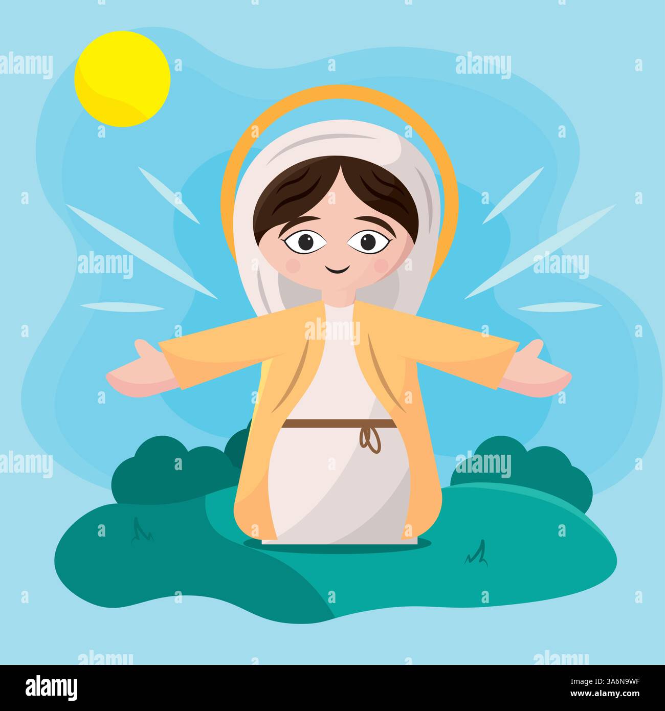 Isolated cute virgin mary character Vector Stock Vector Image & Art - Alamy