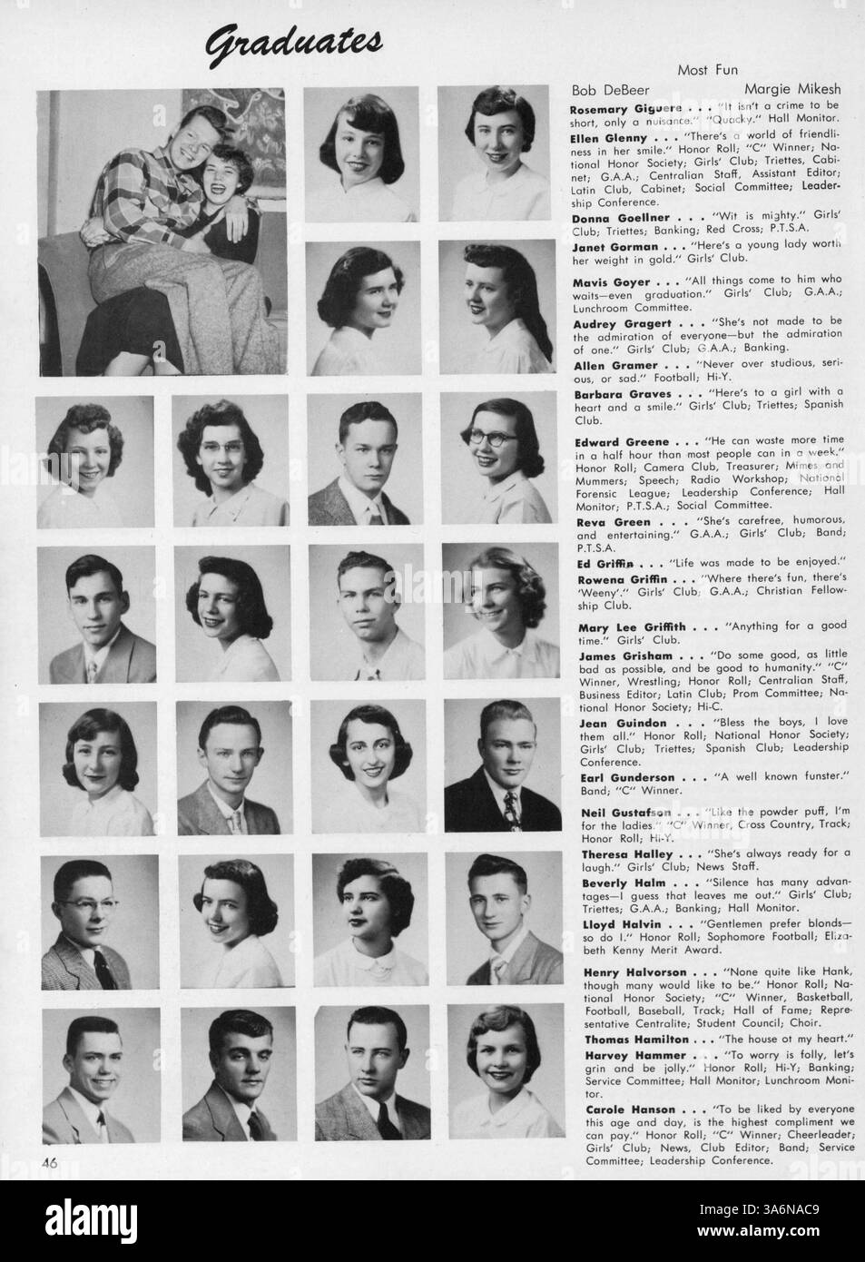 The 1950 Centralian yearbook details student achievements, faculty profiles, athletic results ...