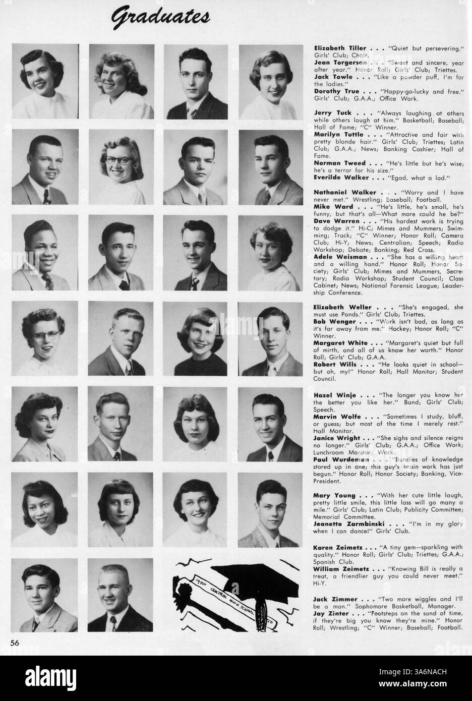 The 1950 Centralian yearbook from Central High School documents the ...