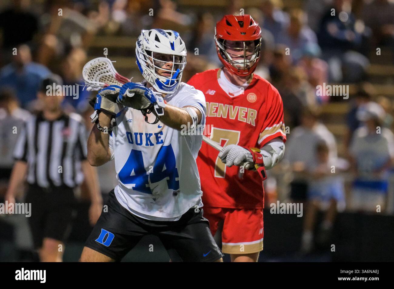 Highlander Stadium, Dallas, TX, USA. 22nd Mar, 2025. Duke midfield Jake ...