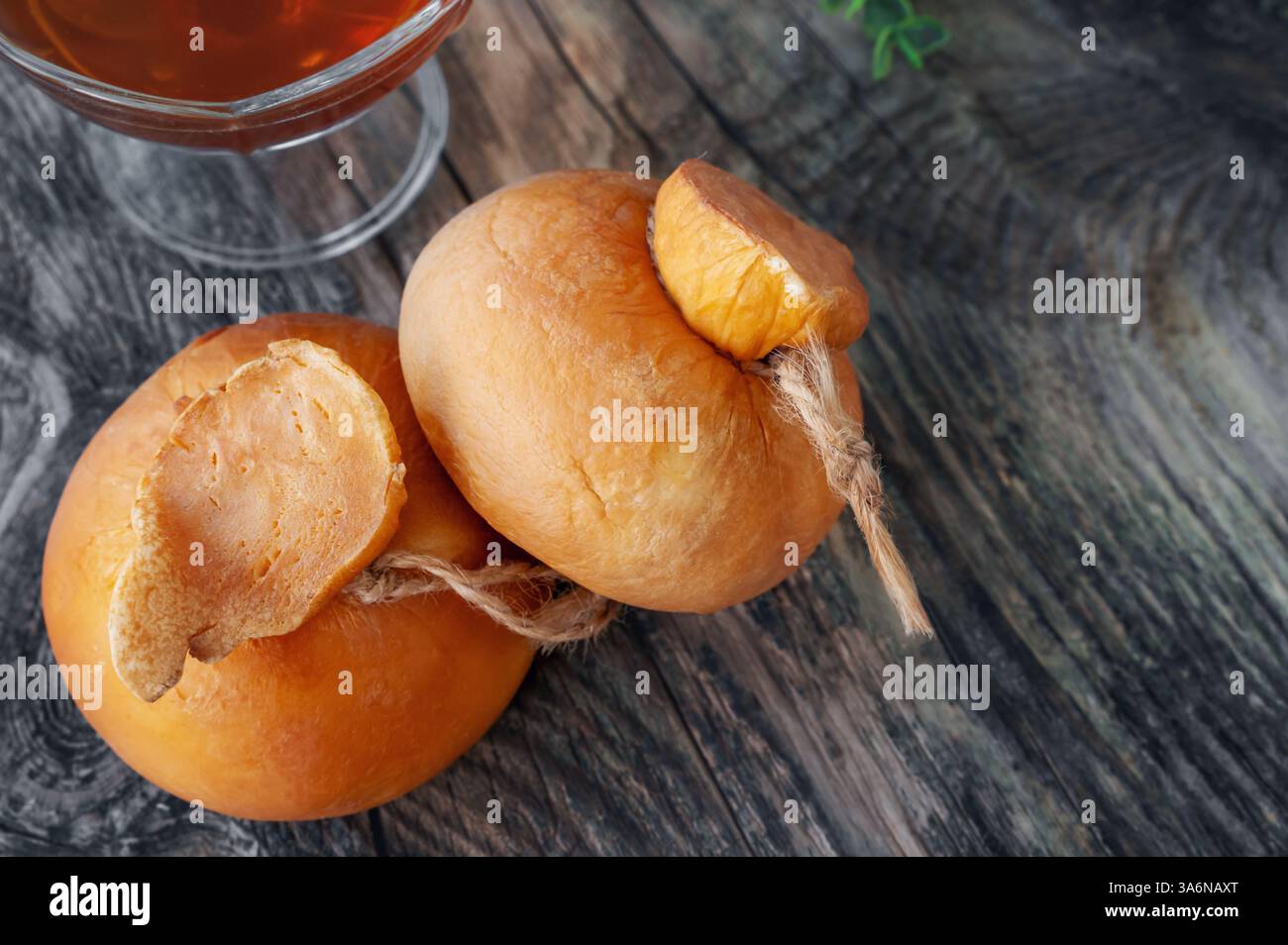 Collection of cheeses, rennet cheese smoked suluguni made from cow's ...
