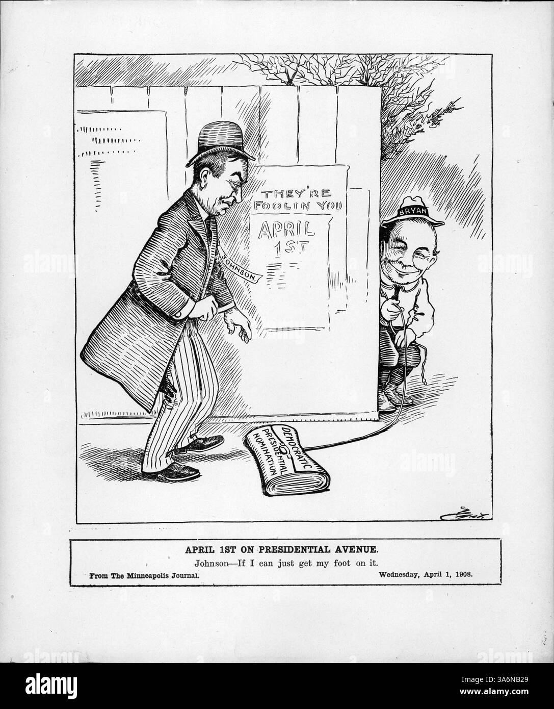 This political cartoon depicts minnesota governor johnson attemp hi-res ...