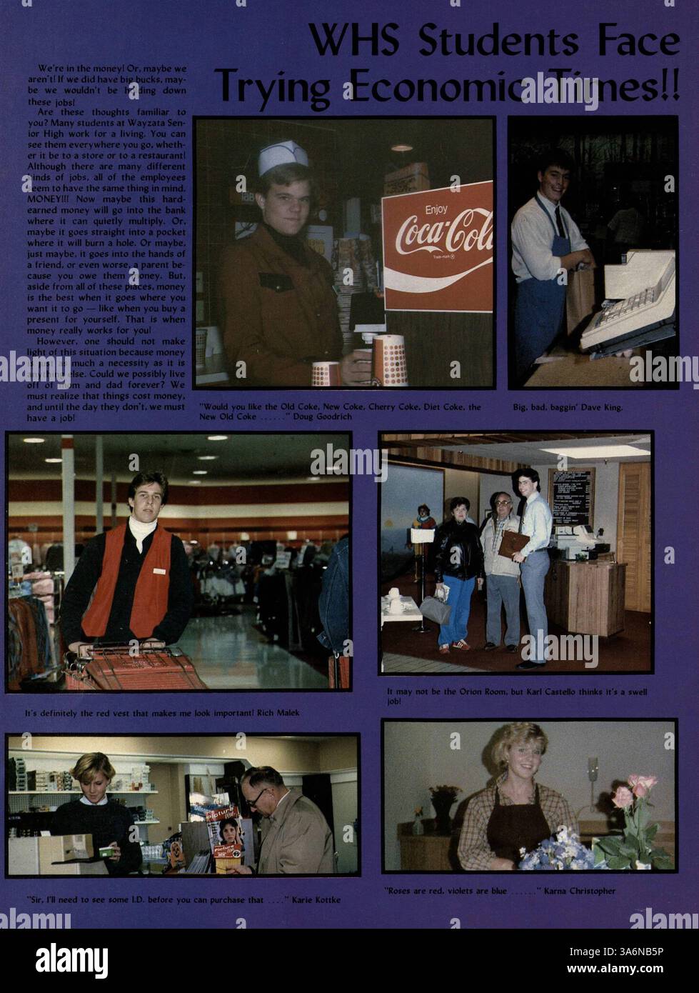 The 1986 Wayzata High School yearbook, Wayako, documents the school's ...