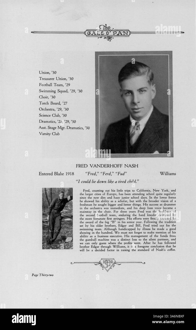 Blake School’s 1930 Call-O'-Pan yearbook records student achievements ...