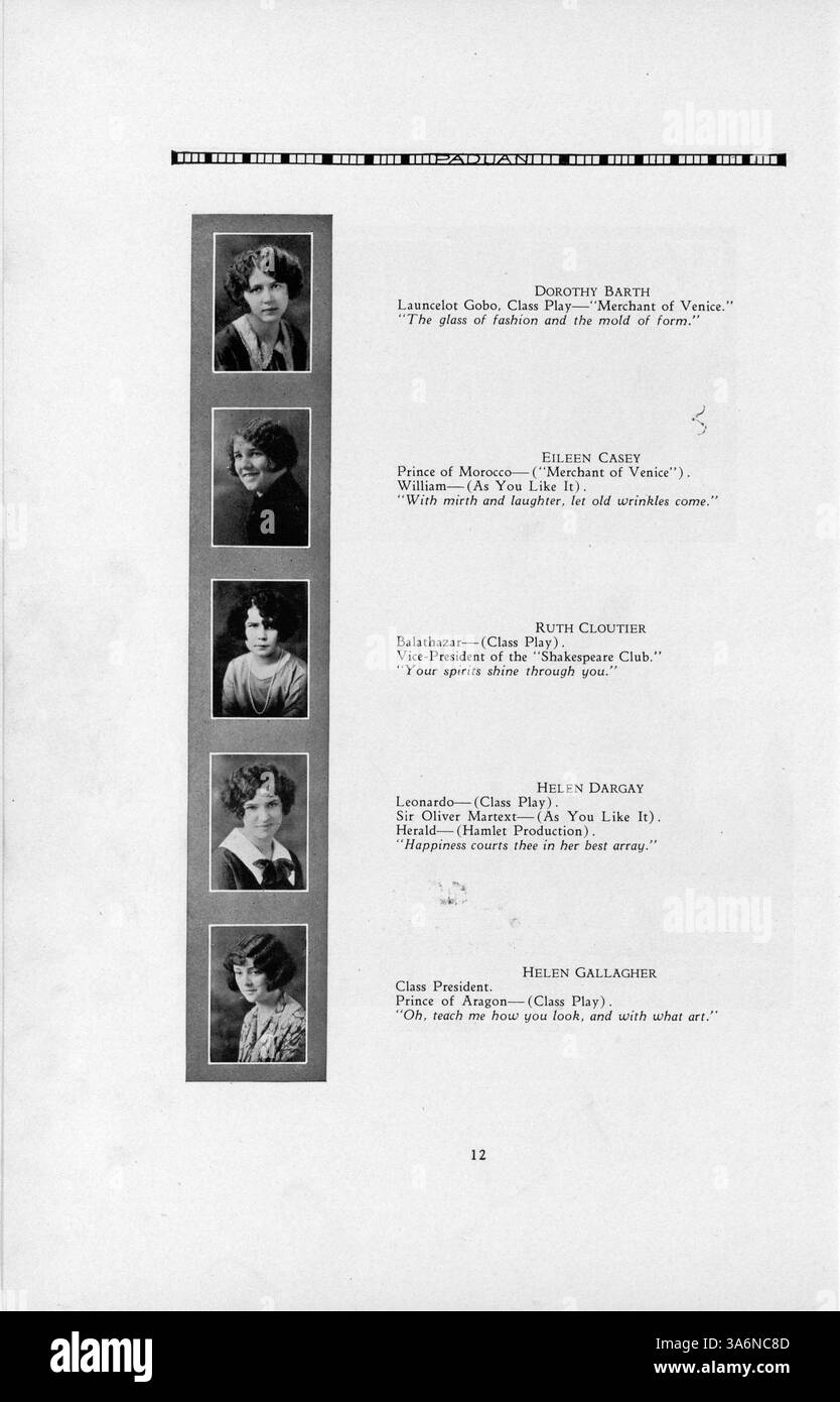 The 1925 Paduan Yearbook of St. Anthony High School highlights the students, teachers, school ...