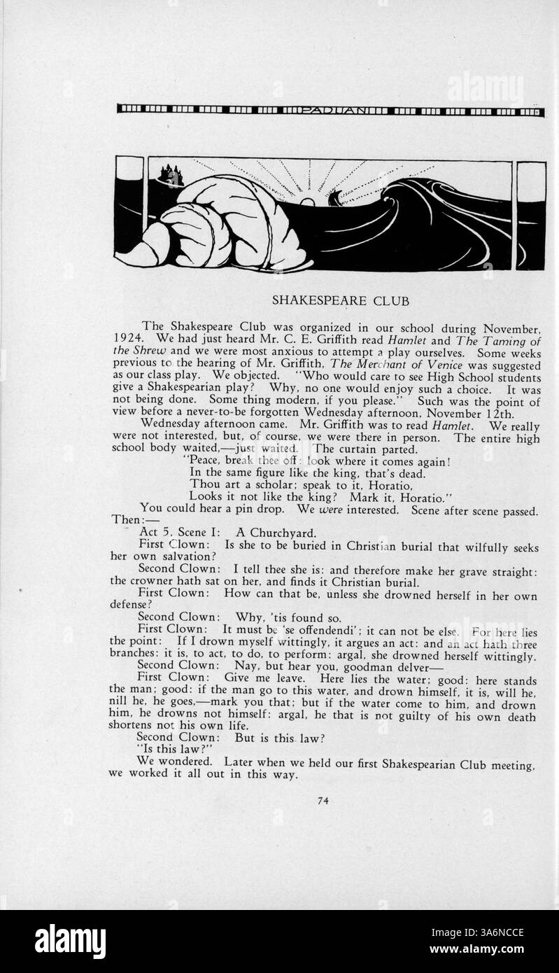 The 1925 paduan yearbook from st anthony high school highlights hi-res stock photography and ...