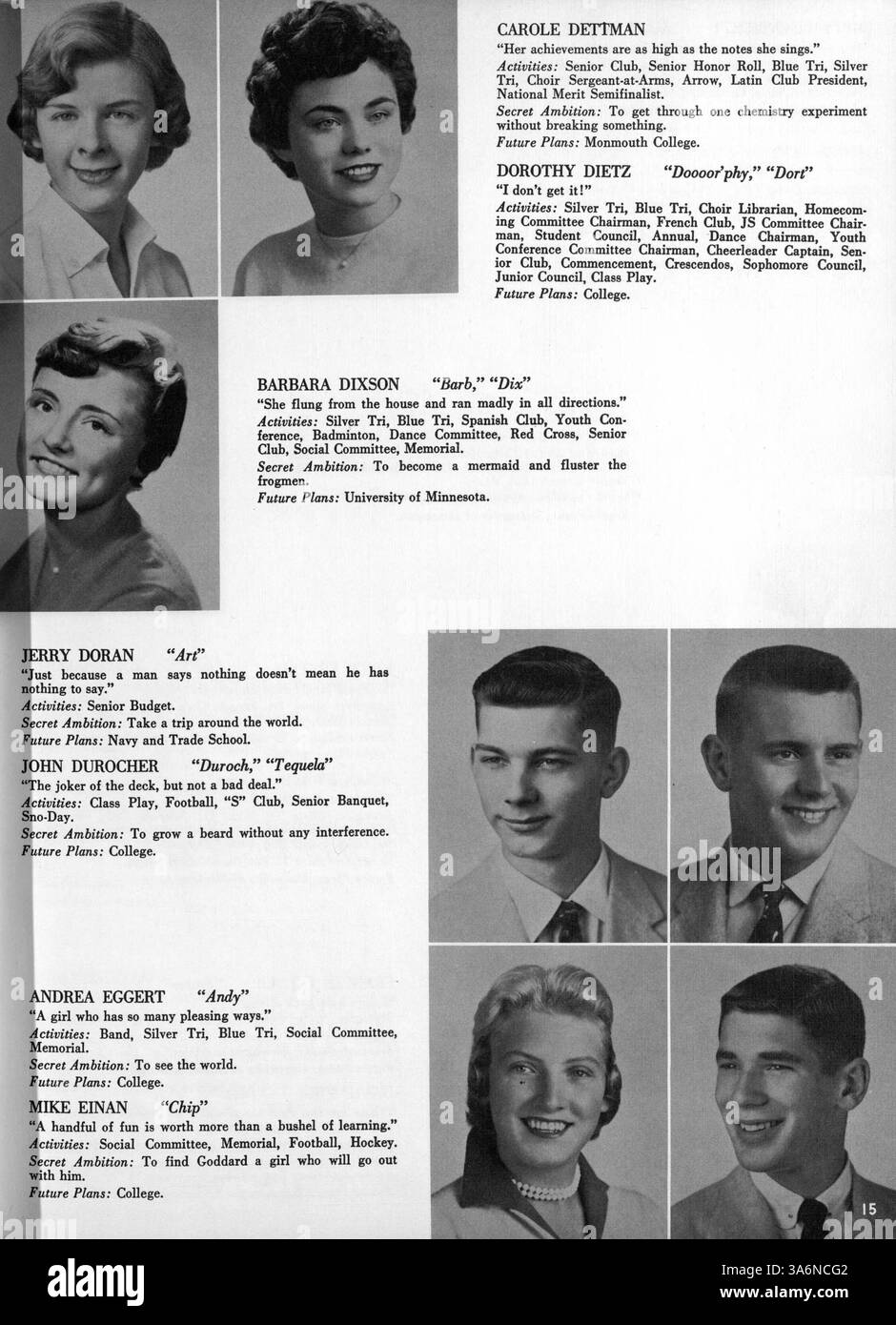Yearbook from southwest high school in 1959 features student portraits ...