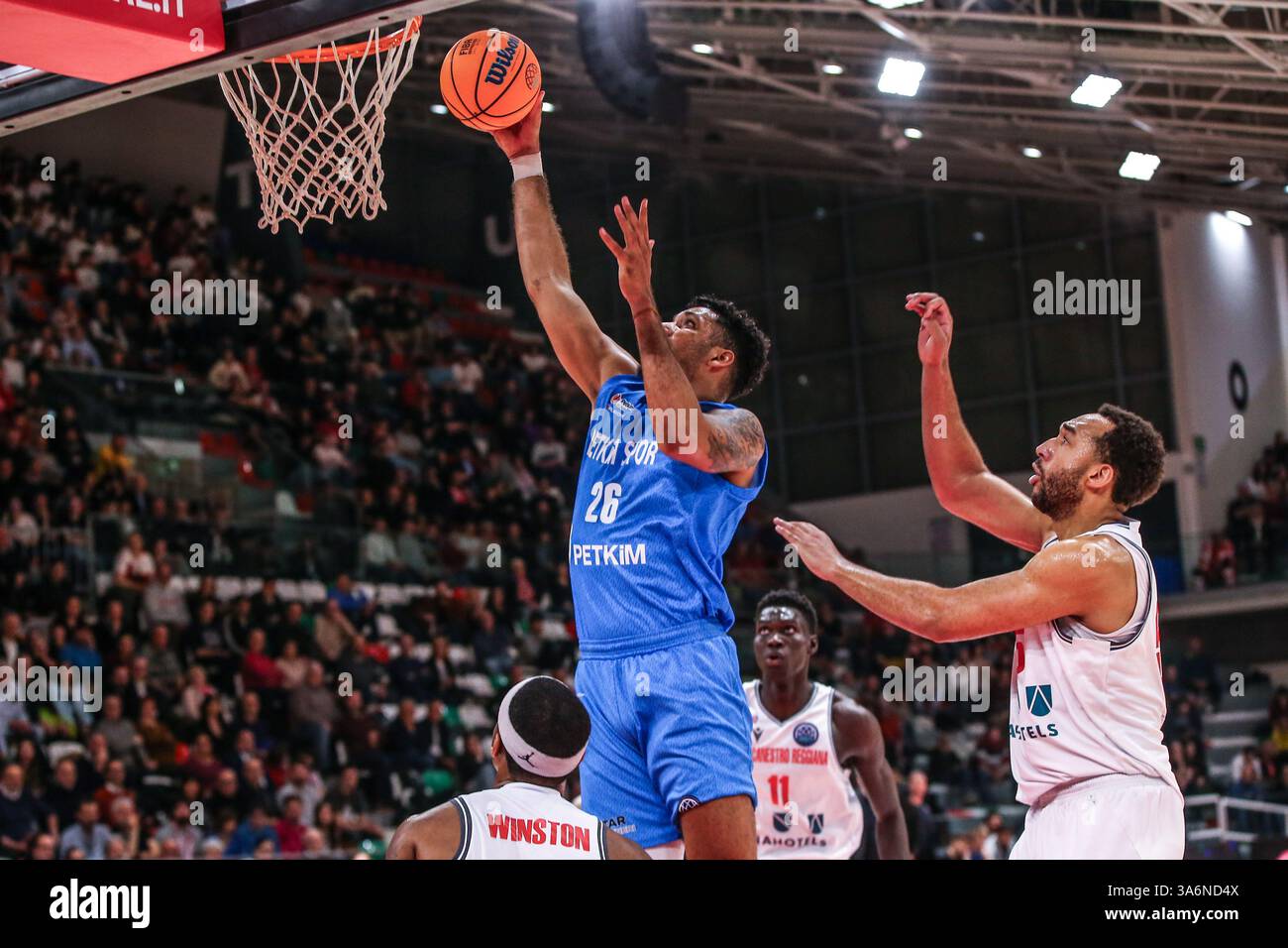 Reggio Emilia, Italy. 25th Mar, 2025. Jaime Echenique (Petkim Spor) during Pallacanestro ...