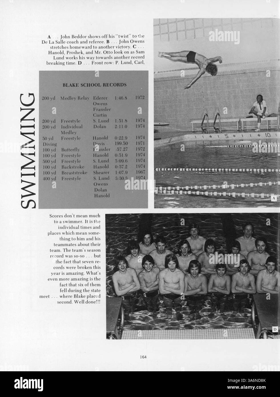 The 1974 Blake Yearbook documents various aspects of the 1973-1974 ...