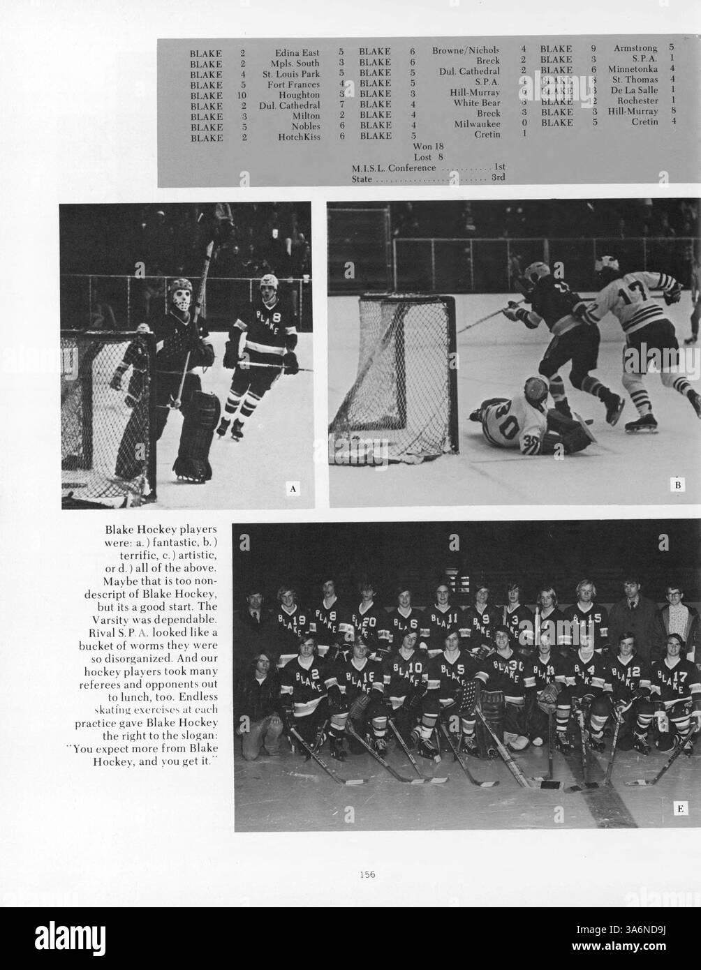 This 1974 Blake Yearbook highlights key moments from the 1973-1974 ...