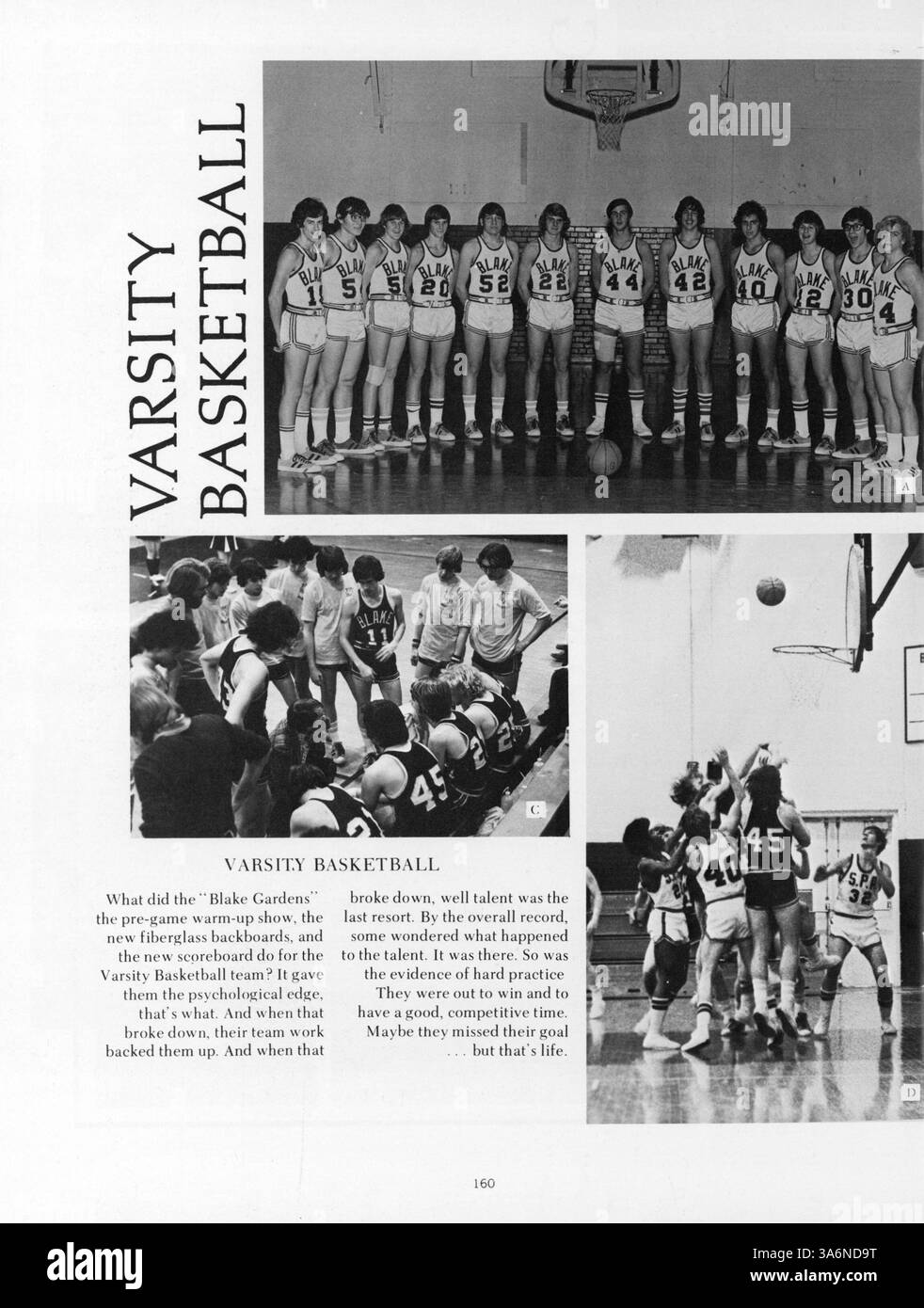 The 1974 blake yearbook captures the student body hi-res stock ...