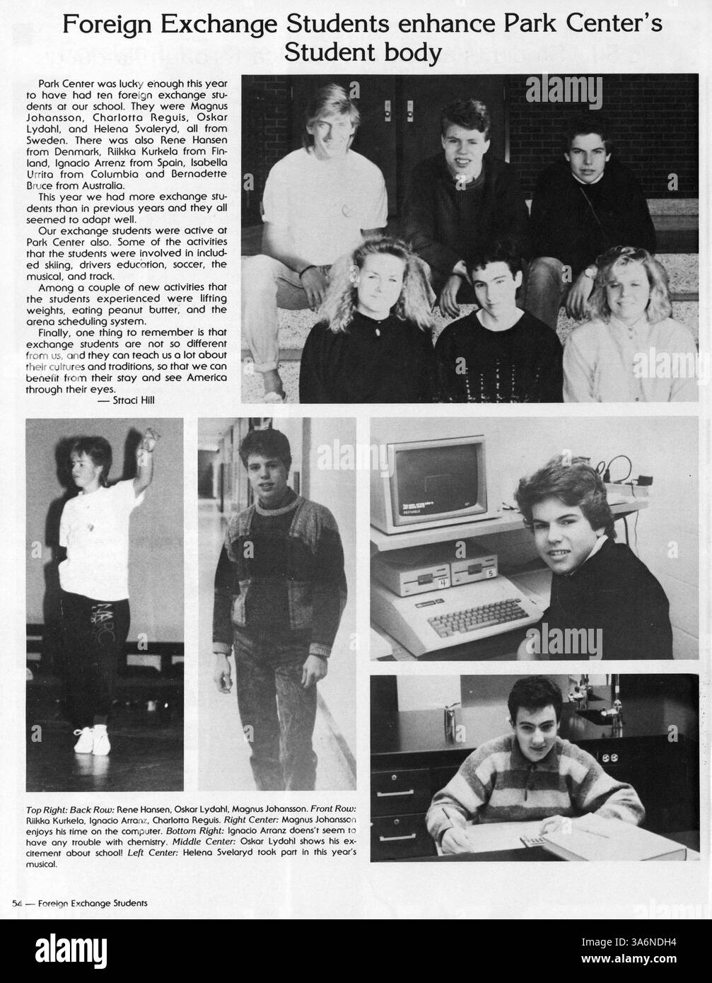 The Park Center High Yearbook from 1988 features the student body ...
