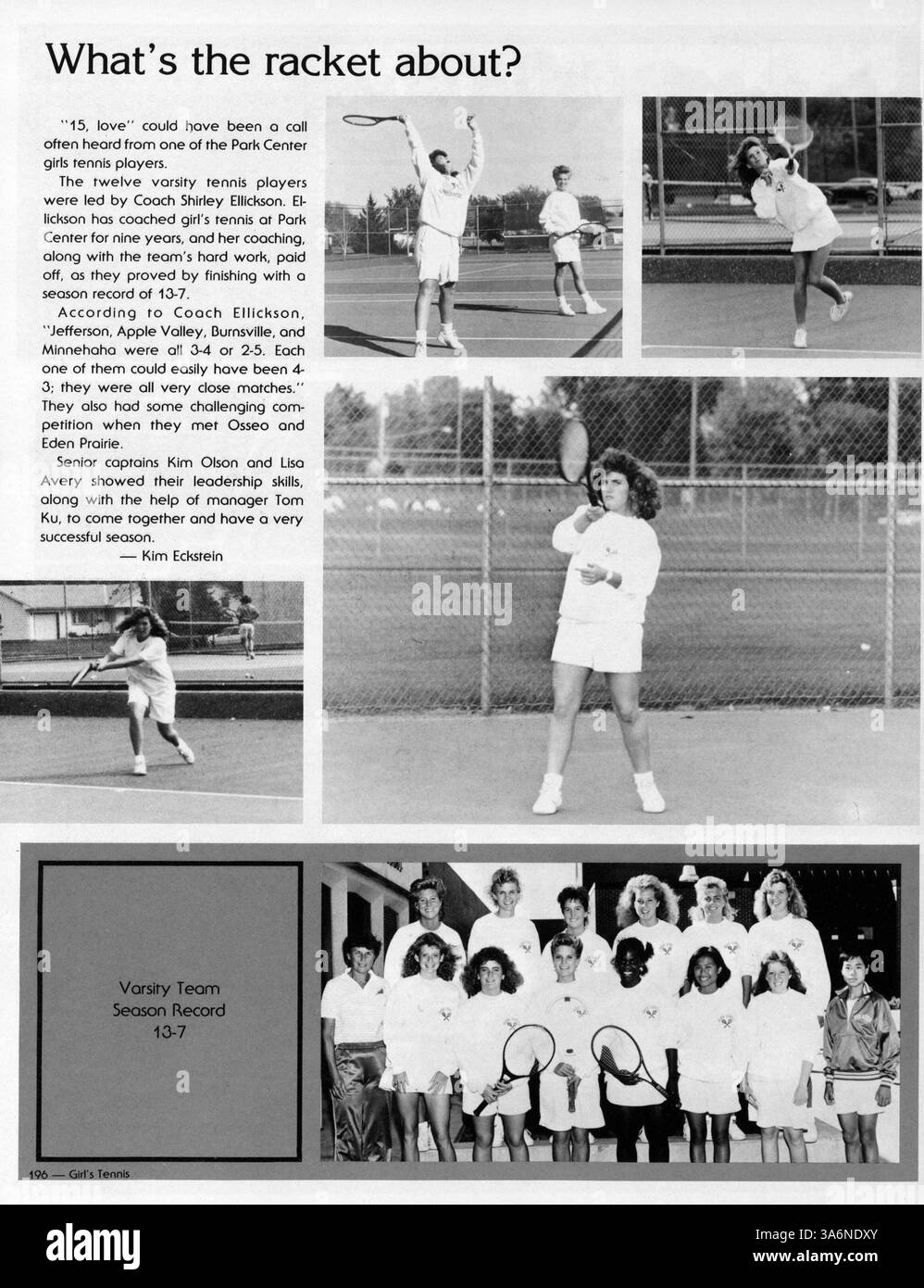 The Park Center High Yearbook from 1988 commemorates the achievements ...