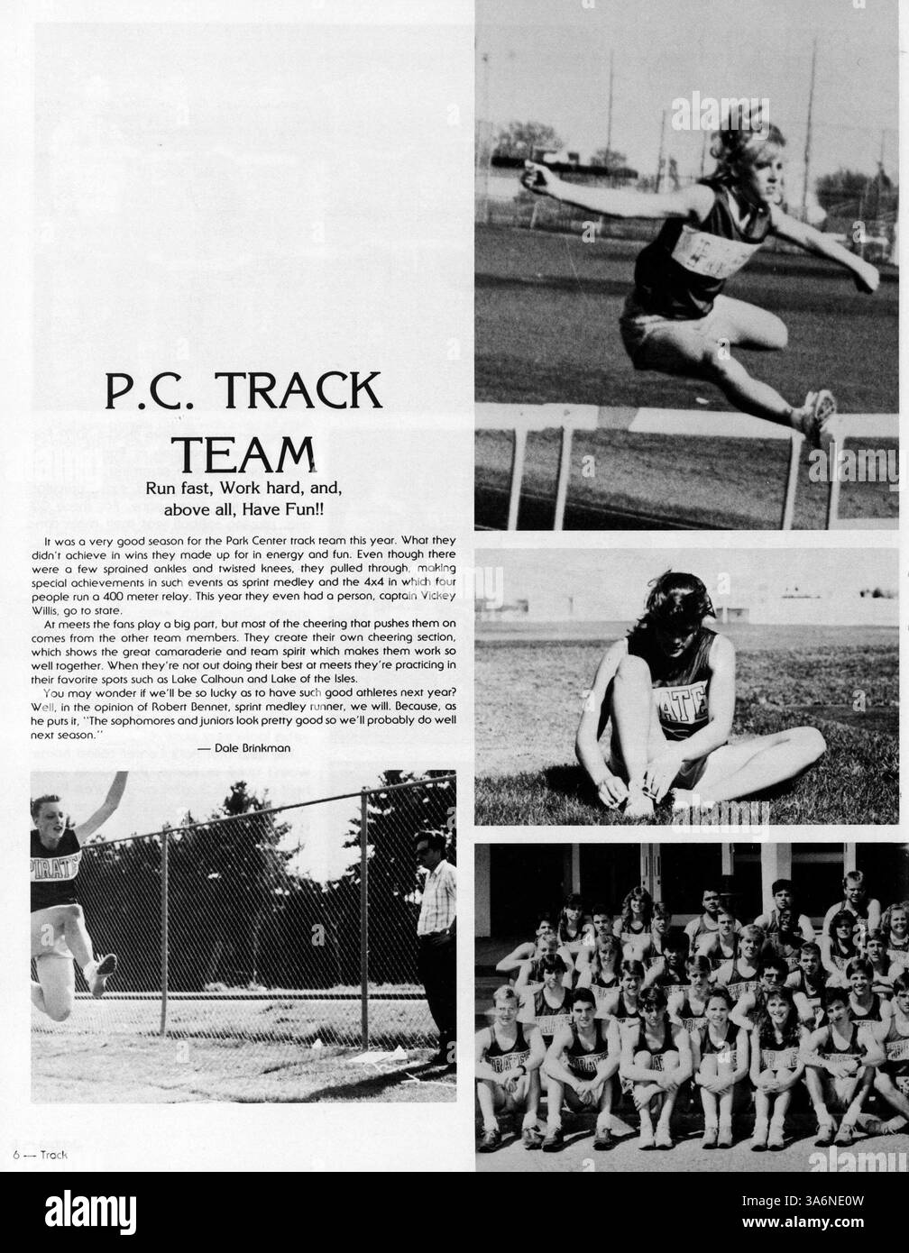 The 1988 Park Center High Yearbook, 'Pirate', documents the key events ...