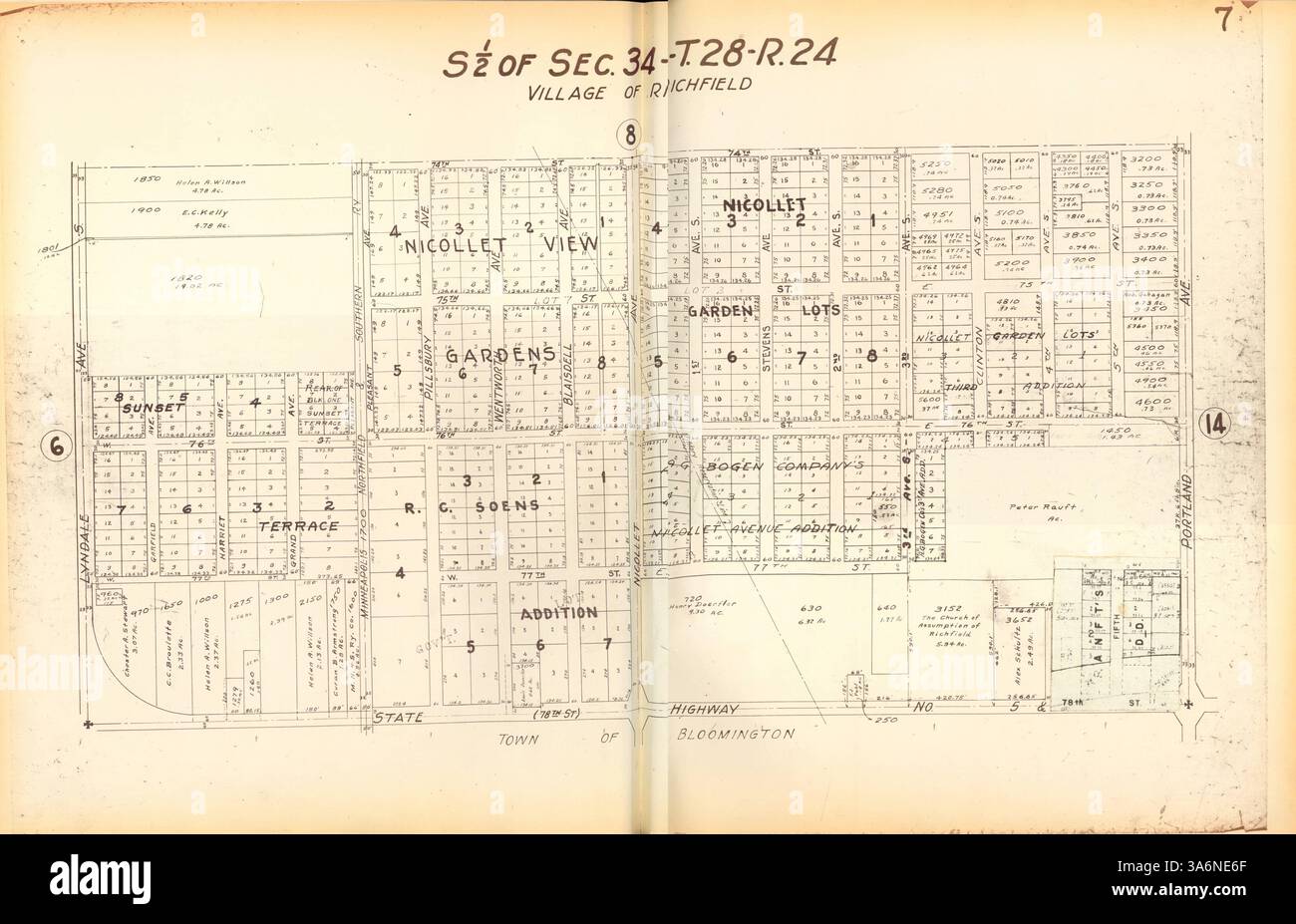 This 1952 atlas of Richfield features property ownership maps, section ...