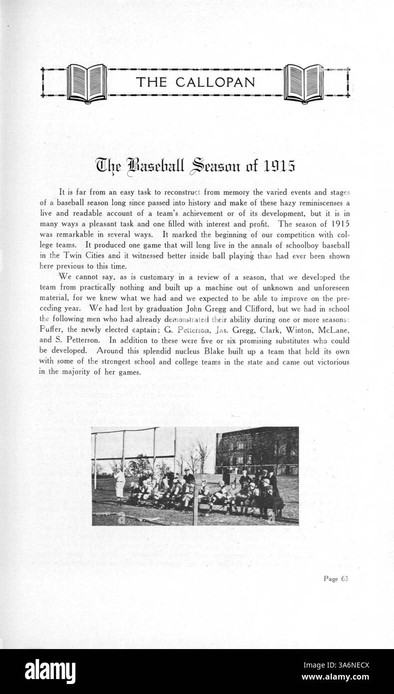 Yearbook provides an overview of the 1915 1916 academic year hi-res stock photography and images ...