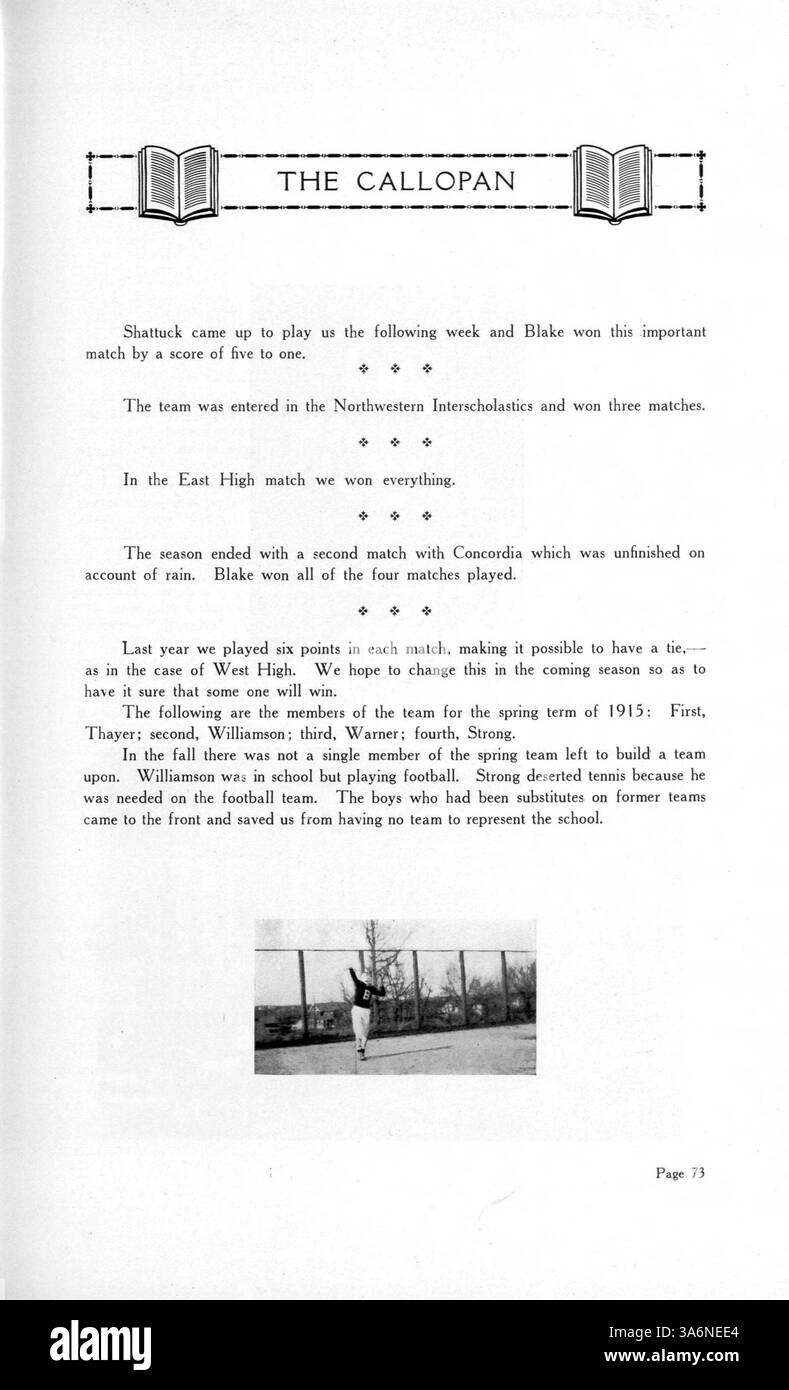 Blake School's 1916 yearbook, 'The Callopan,' highlights the key moments of the 1915-1916 school ...