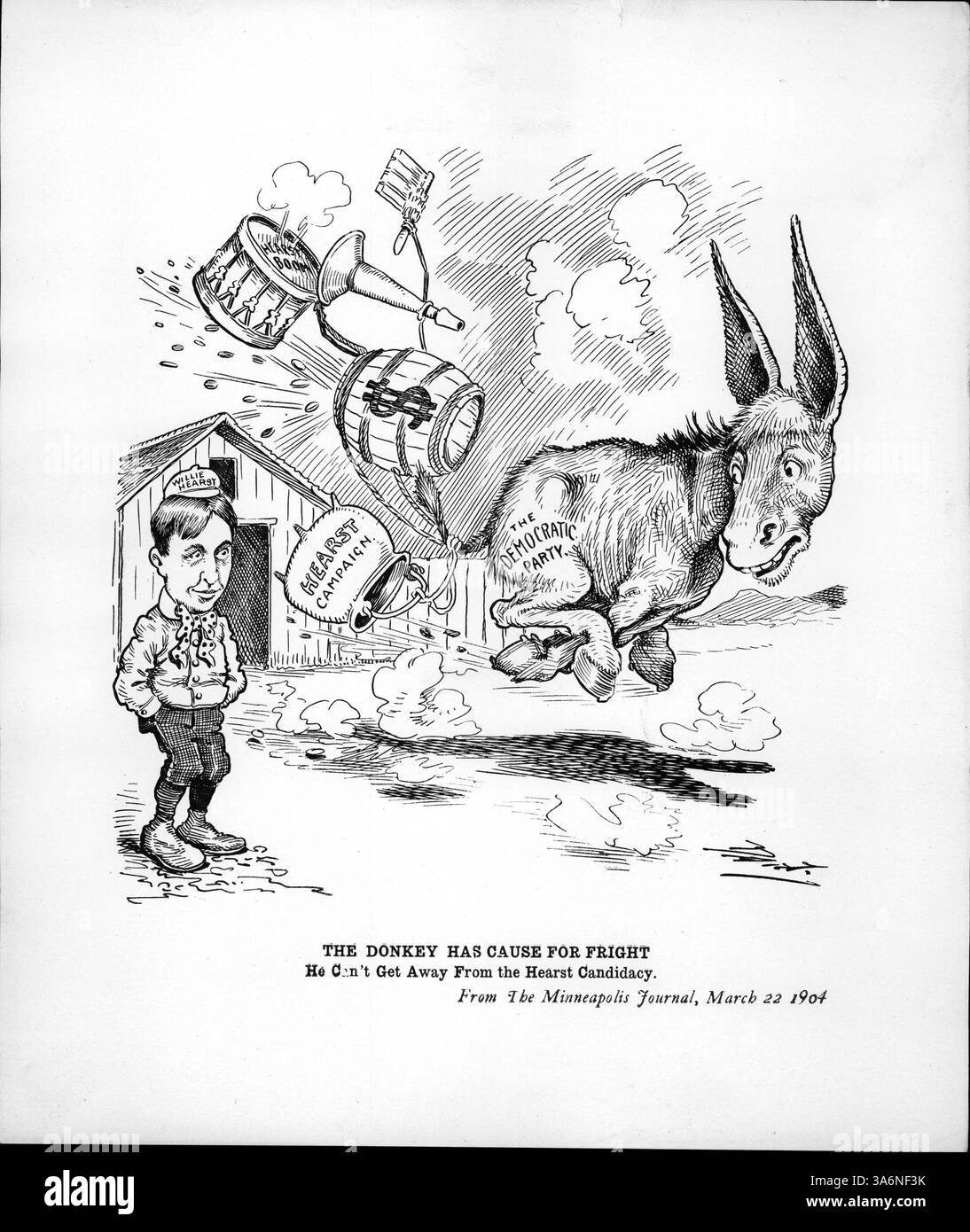 The illustration features William Hearst observing the Democratic ...