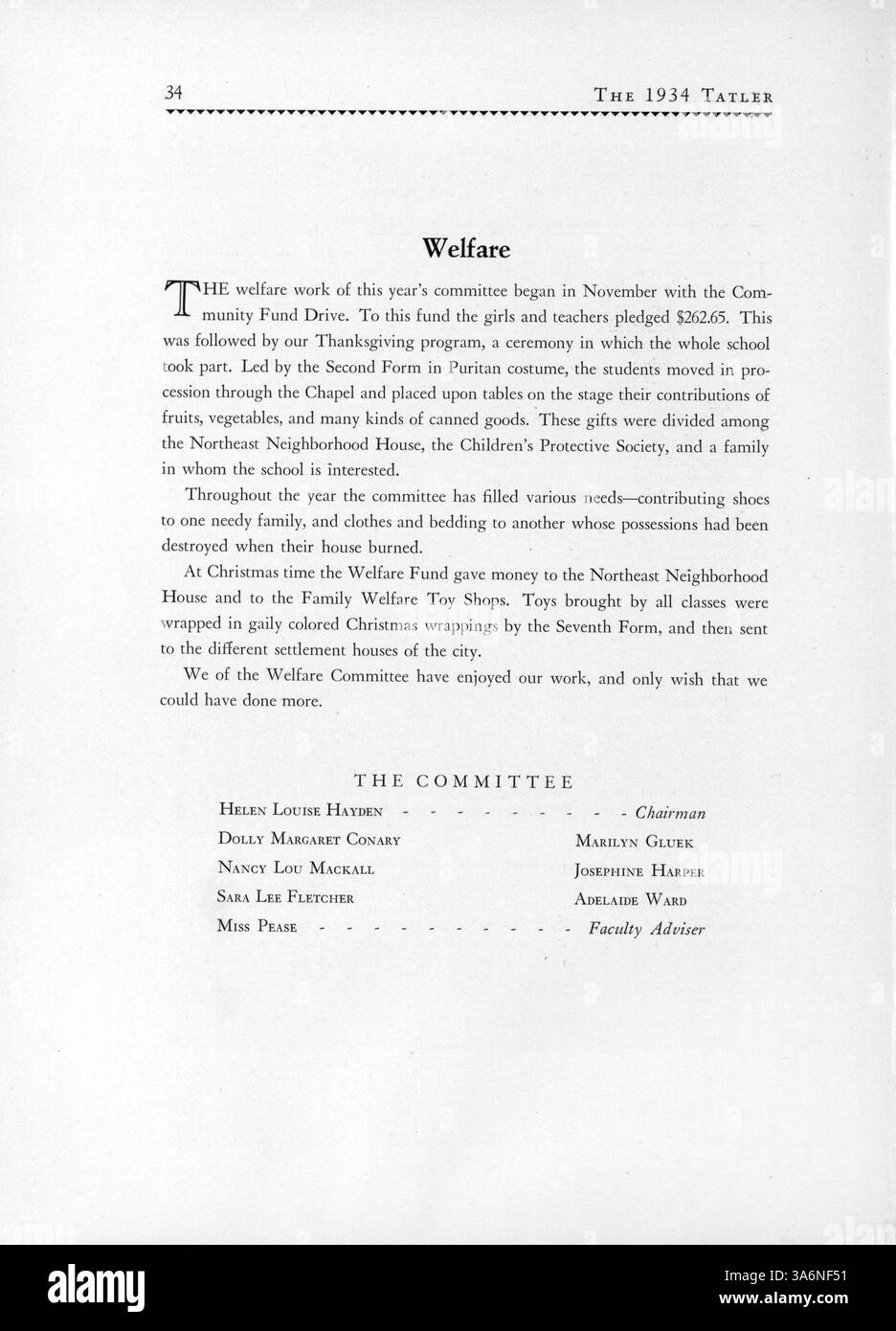 The 1934 Northrop Collegiate Yearbook, 'The Tatler,' documents the key ...