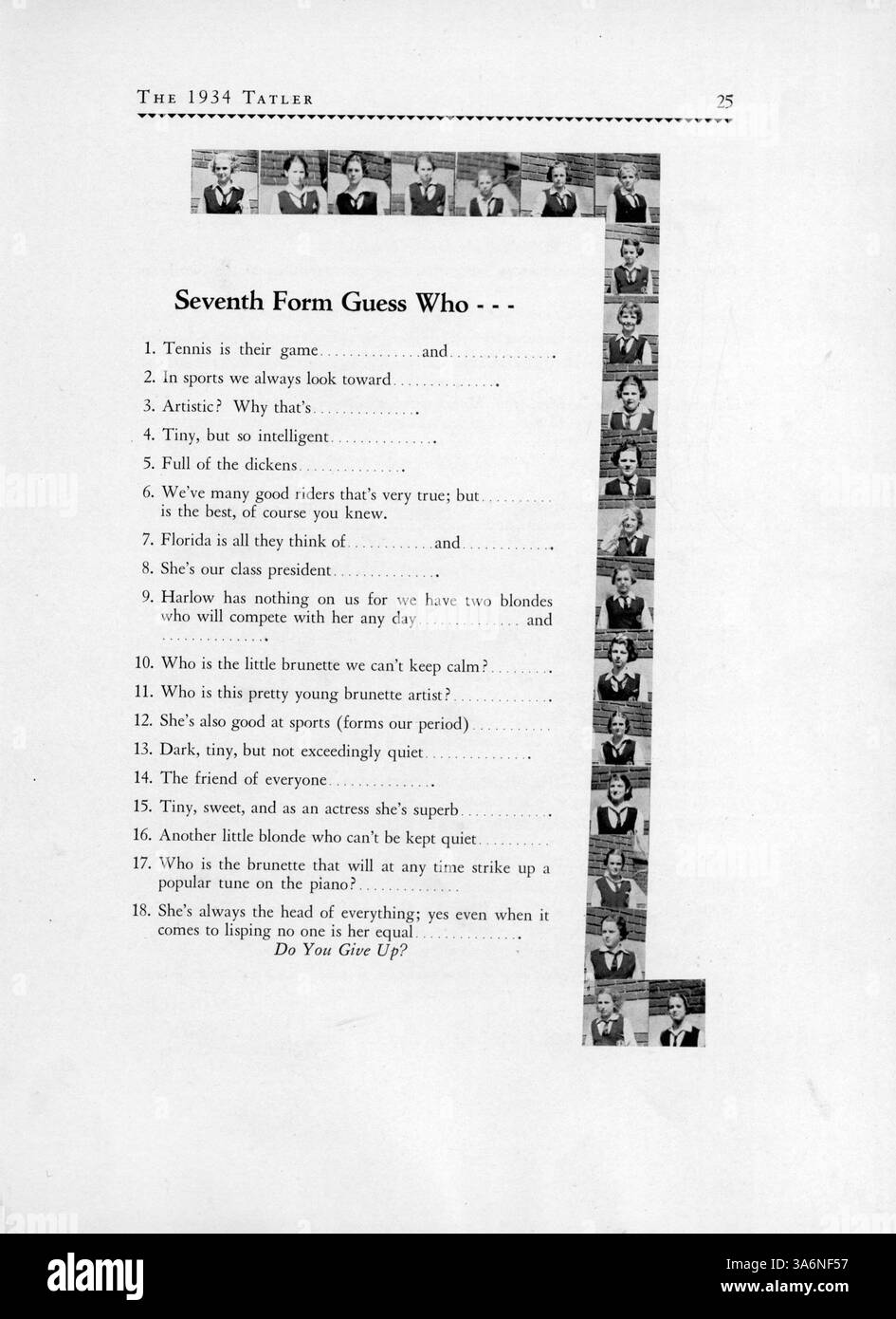 This 1934 yearbook showcases the student body hi-res stock photography ...