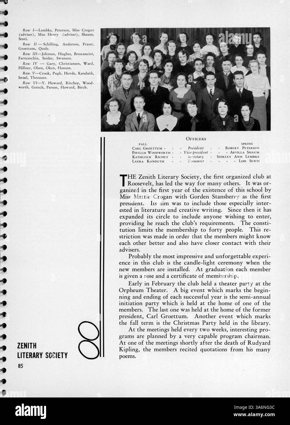 Major events of the 1935 1936 school year hi-res stock photography and ...