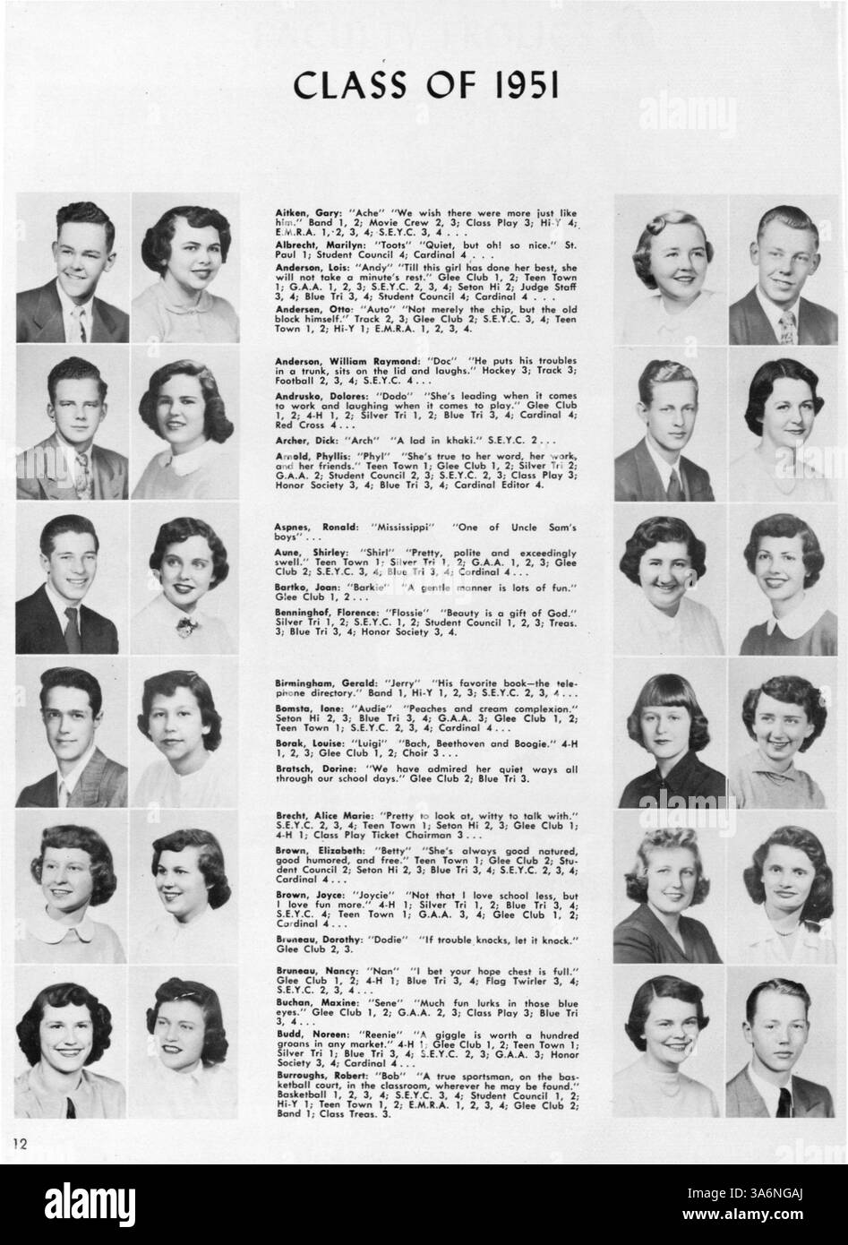 Other significant events during the 1950 1951 school year hi-res stock ...