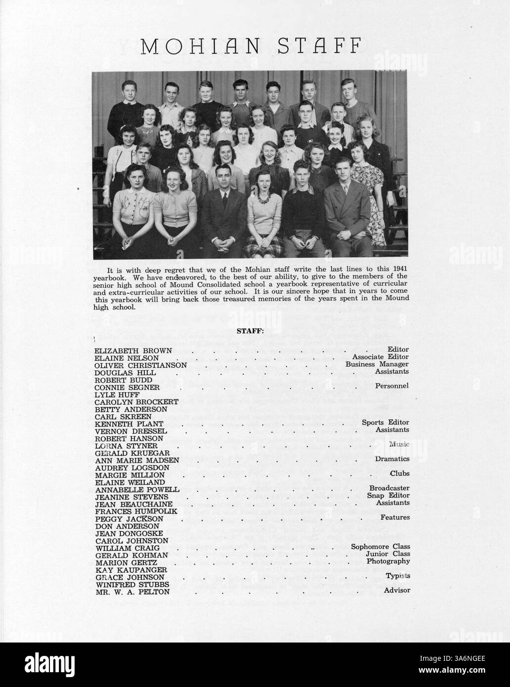 The 1941 'Mohian' yearbook from Mound High School highlights students ...