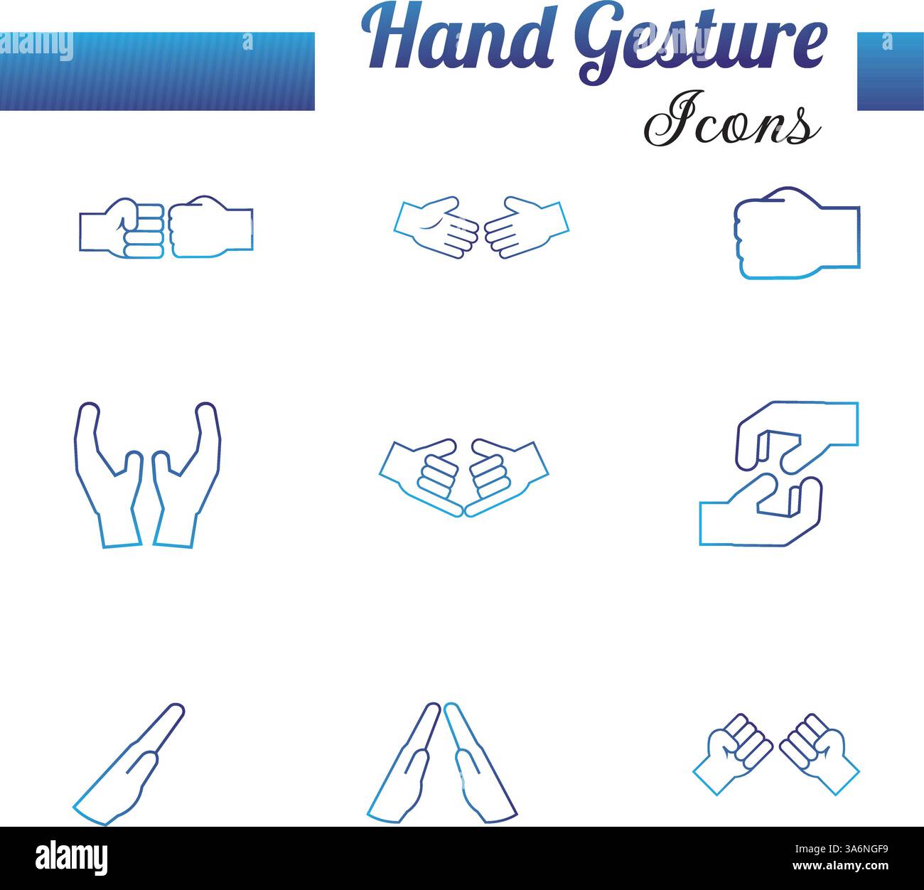 Set of hand gesture icons Flat design Vector Stock Vector Image & Art ...