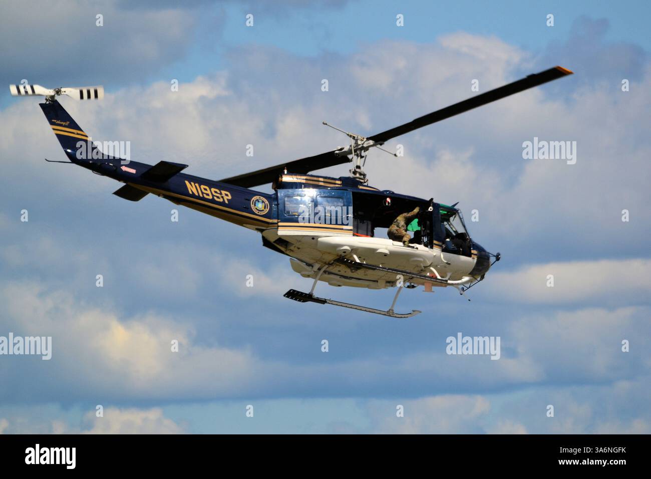 Bell UH-1H Huey II, New York State Police, in flight at NY ...