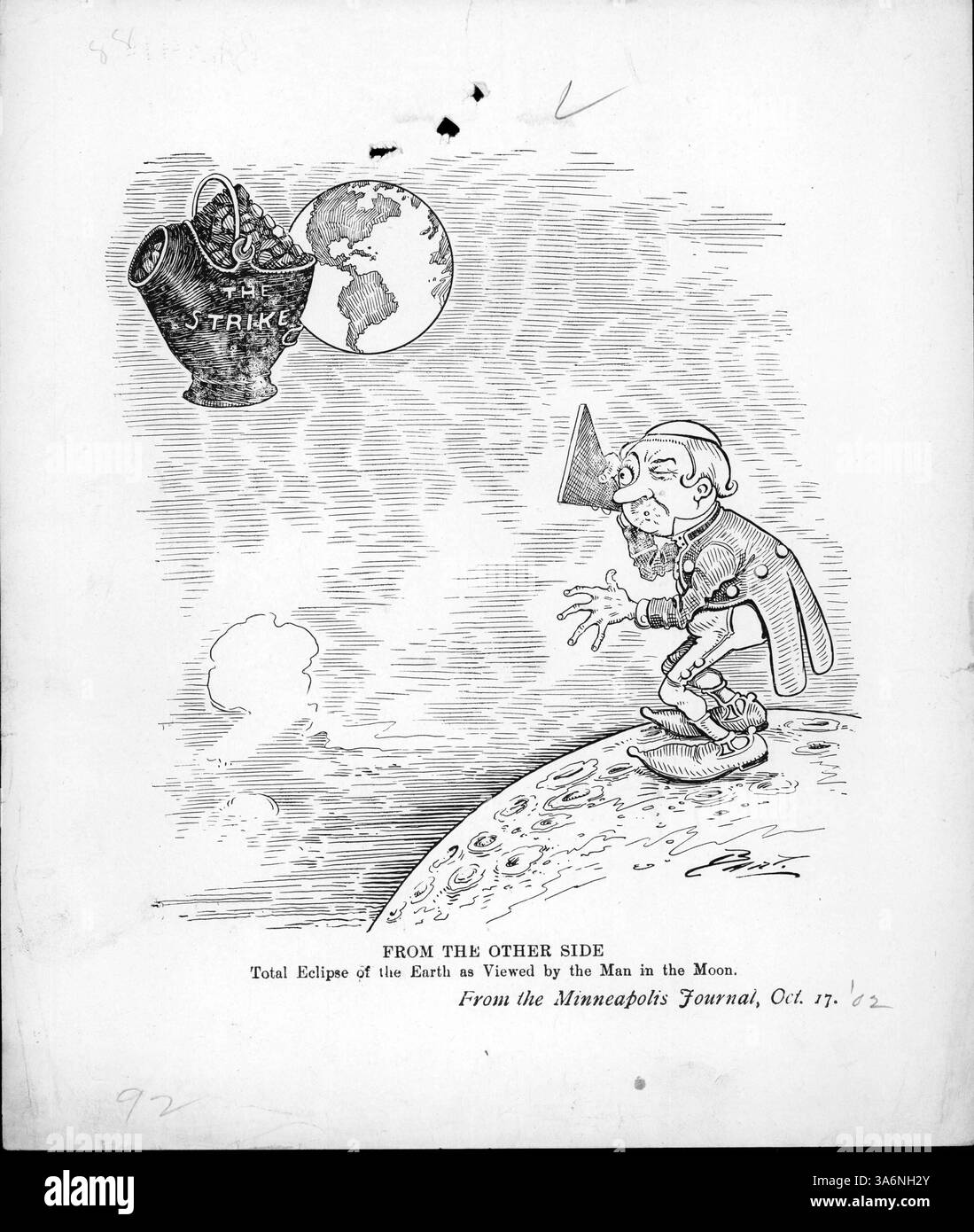 This illustration depicts the Man in the Moon observing the Earth ...