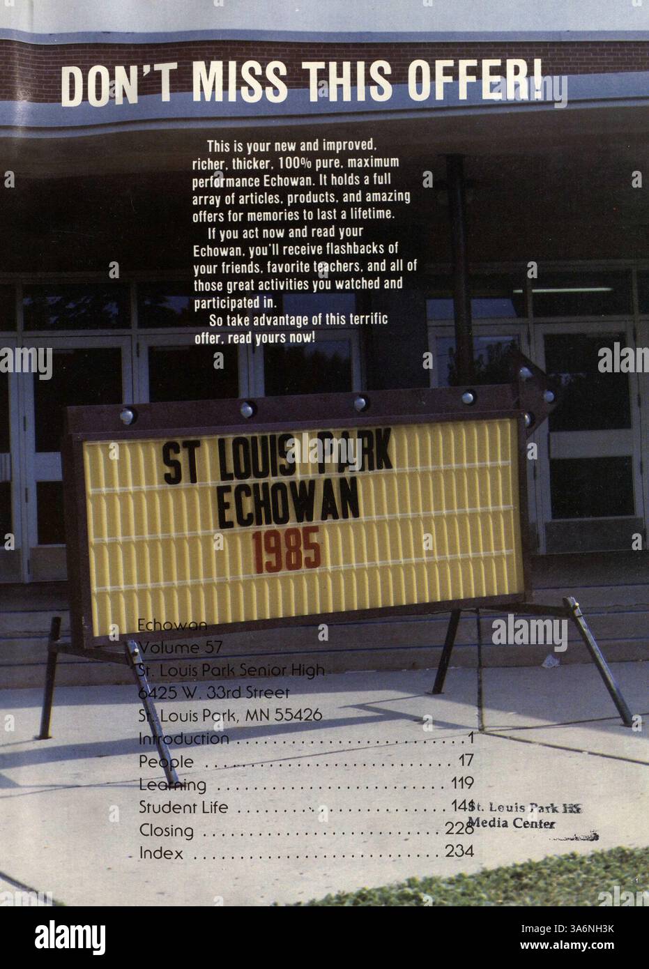 The 1985 edition of the Echowan yearbook highlights student activities ...