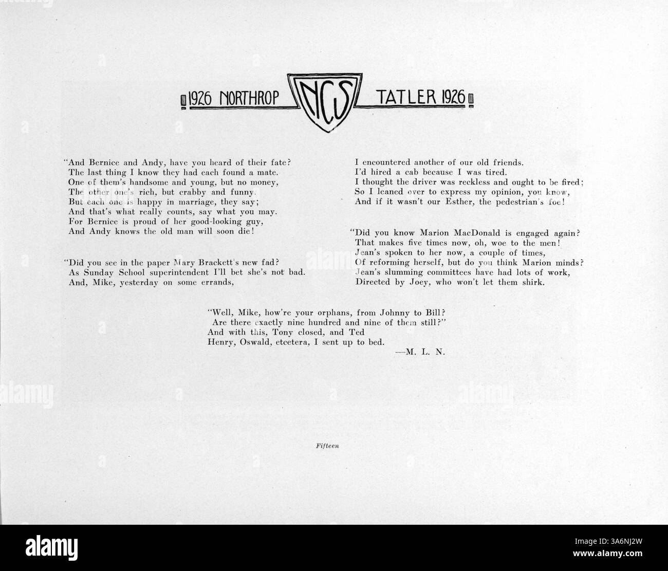 The Tatler 1926, Northrop Collegiate’s yearbook, captures the ...