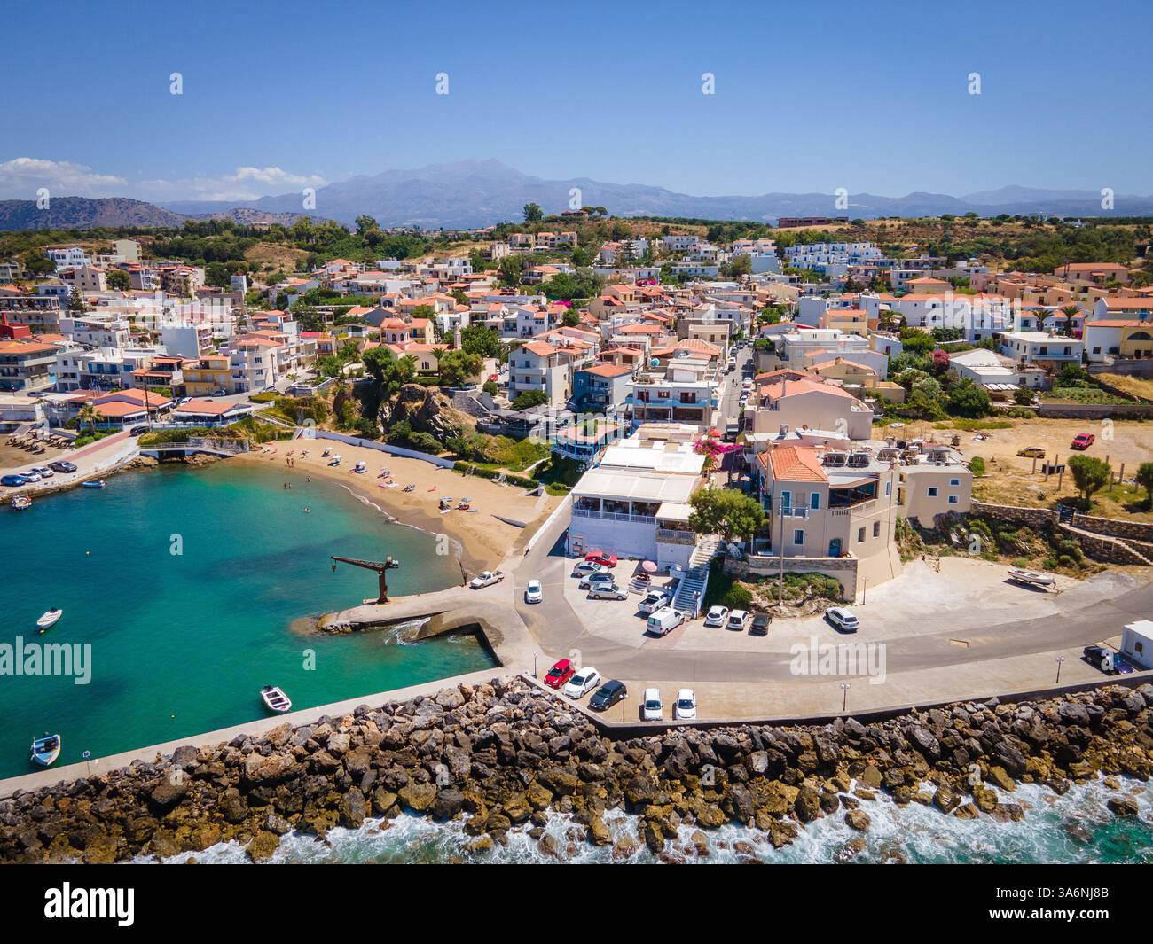 Traditional Coastal Village of Panormo, Crete Stock Photo - Alamy