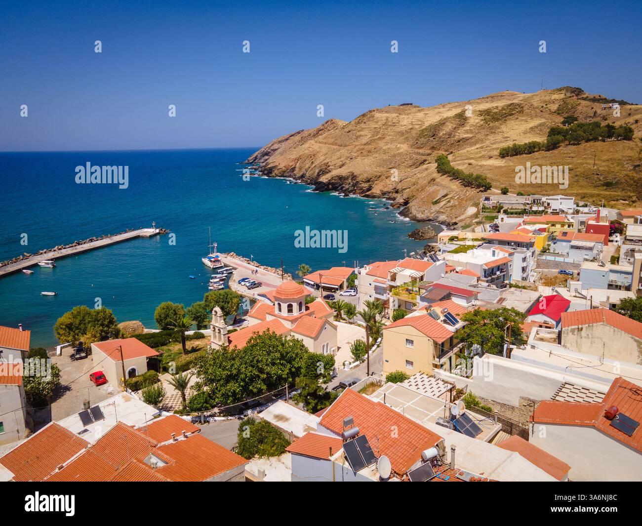Traditional Coastal Village of Panormo, Crete Stock Photo - Alamy