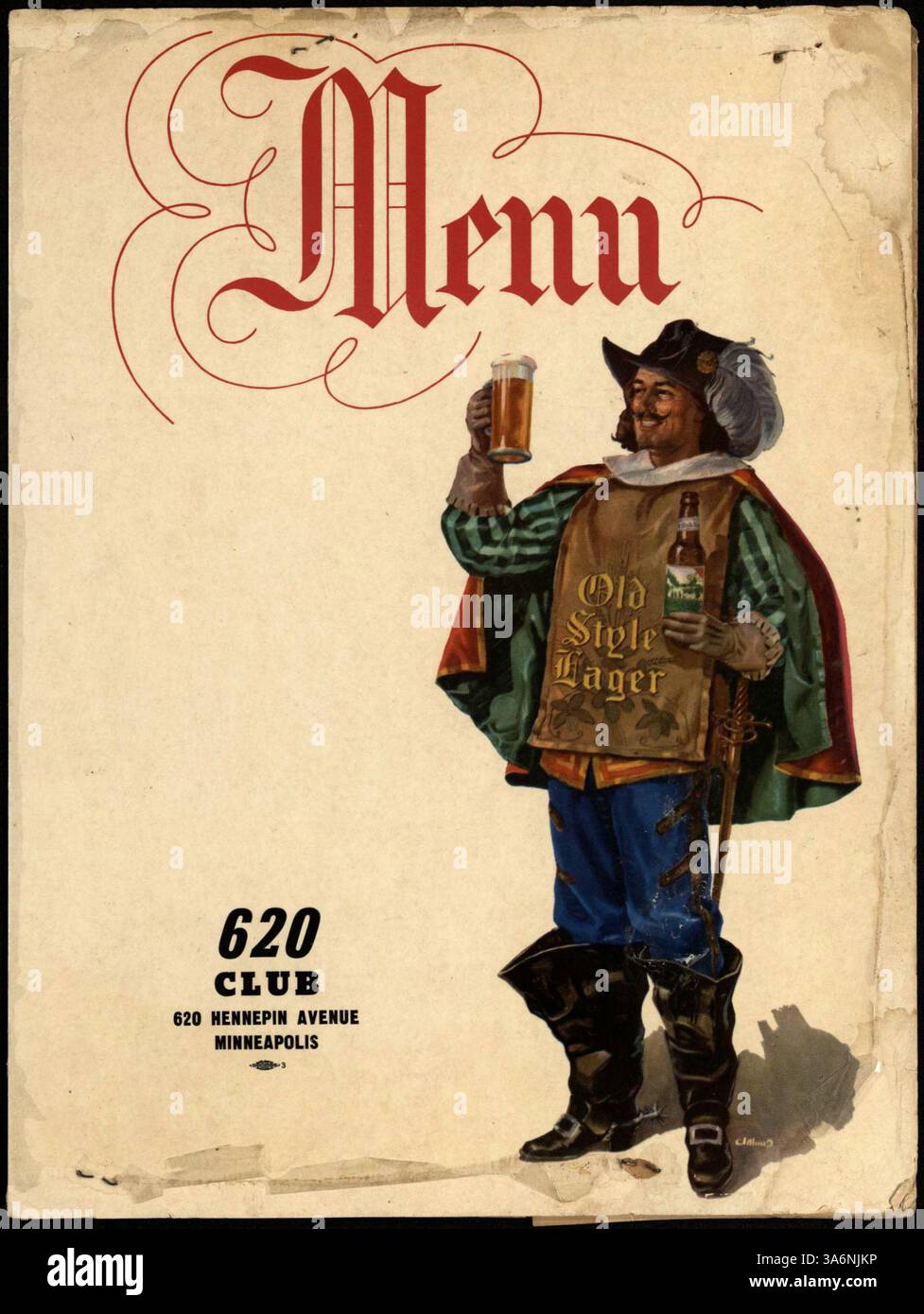 The bi-fold menu from the 620 Club includes a variety of drink options ...