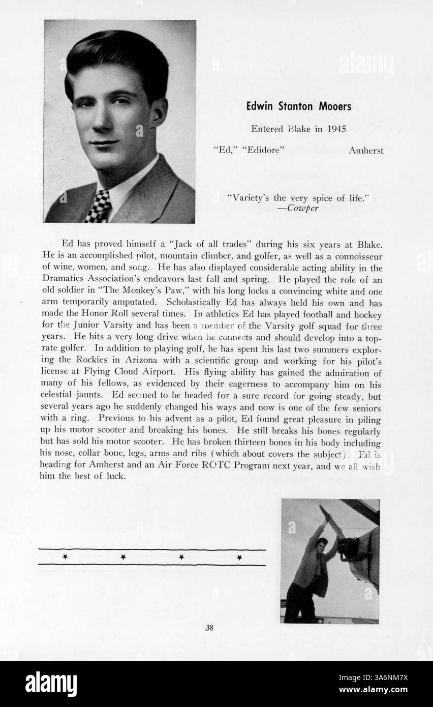 This 1951 blake yearbook captures the student body hi-res stock ...