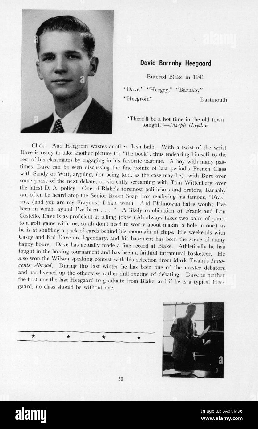 This yearbook from 1951 features student life hi-res stock photography ...