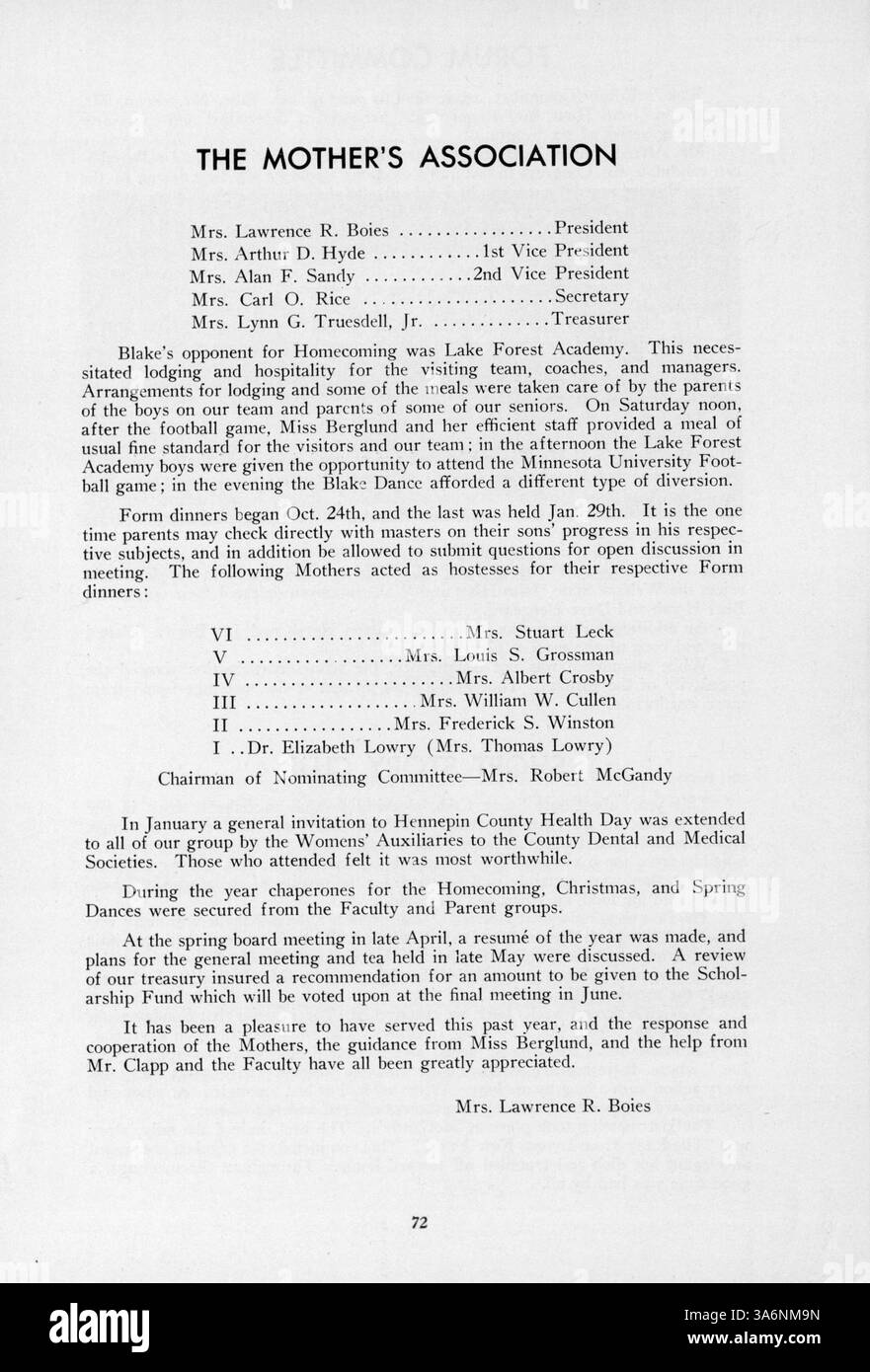 The 1951 blake yearbook provides insight into student life hi-res stock ...